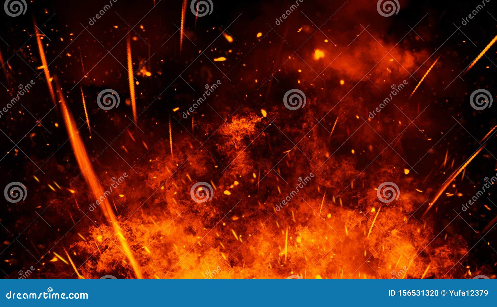 Realistic Isolated Fire Effect for Decoration and Covering on Black ...