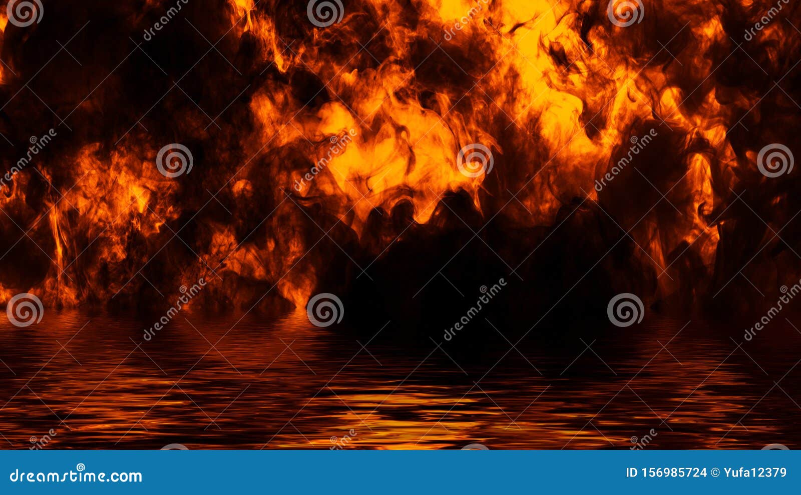 Realistic Isolated Fire Effect for Decoration and Covering on Black ...