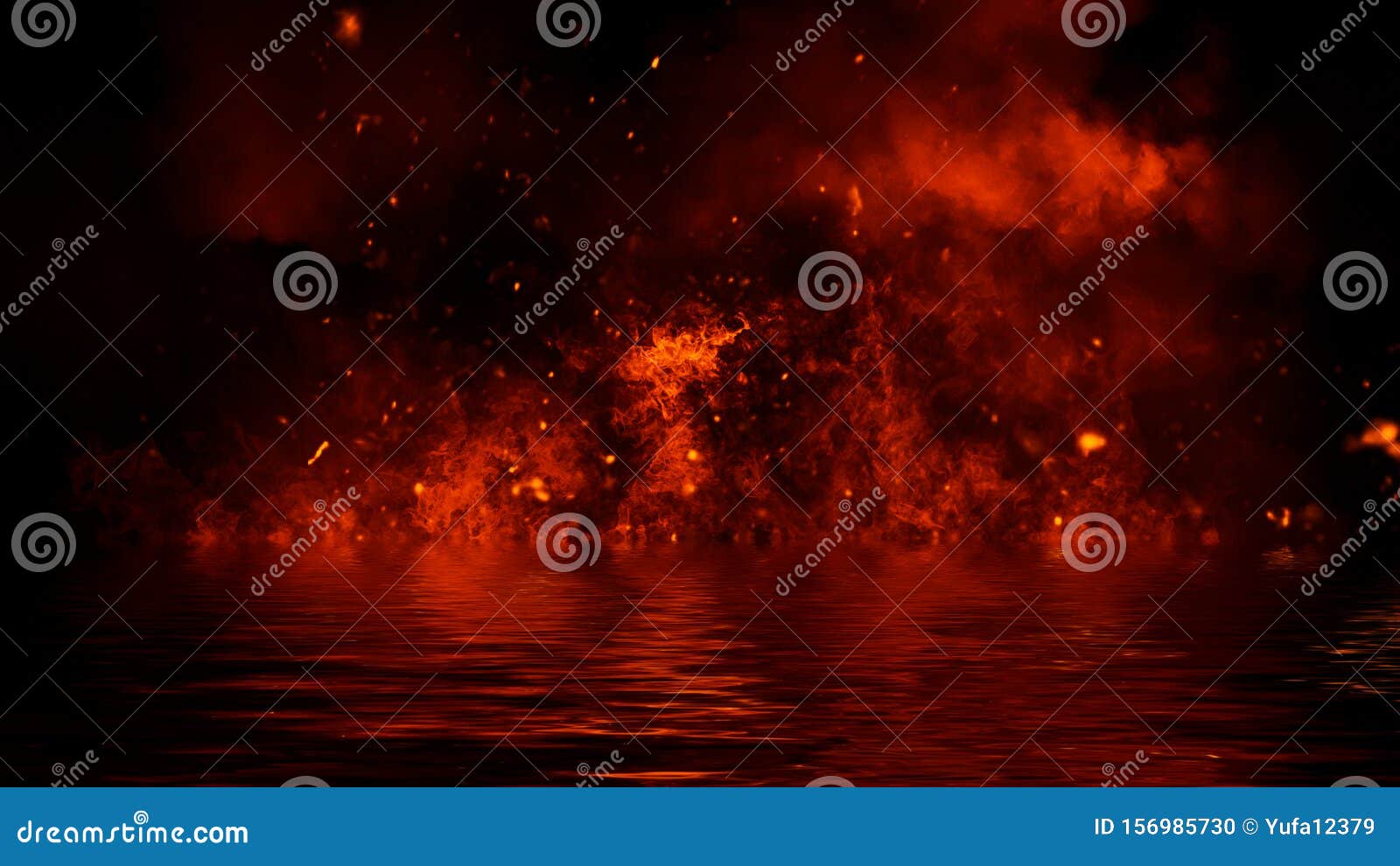 Realistic Isolated Fire Effect for Decoration and Covering on Black ...