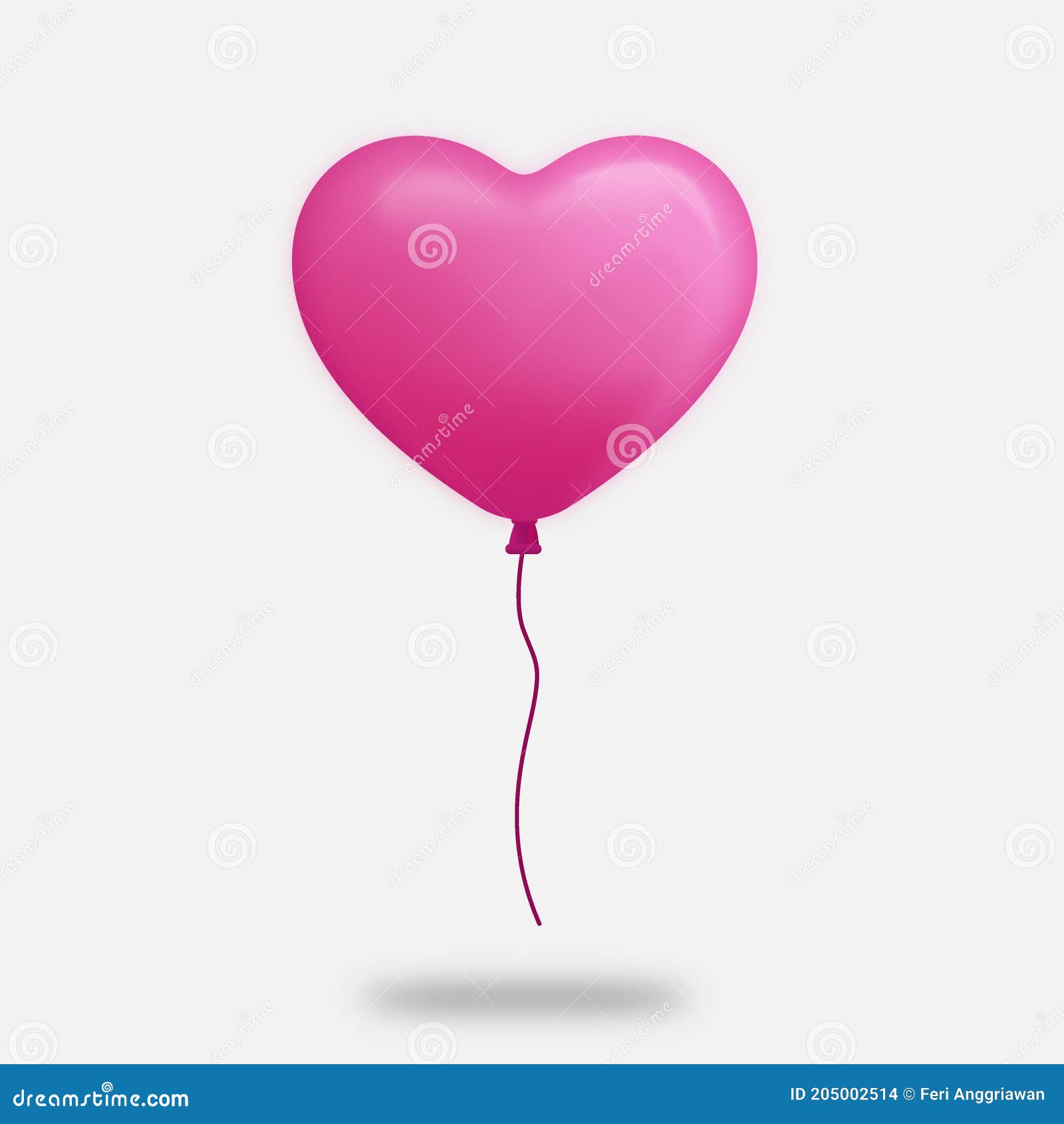 Realistic Isolated Heart Balloon Stock Illustration - Illustration of ...