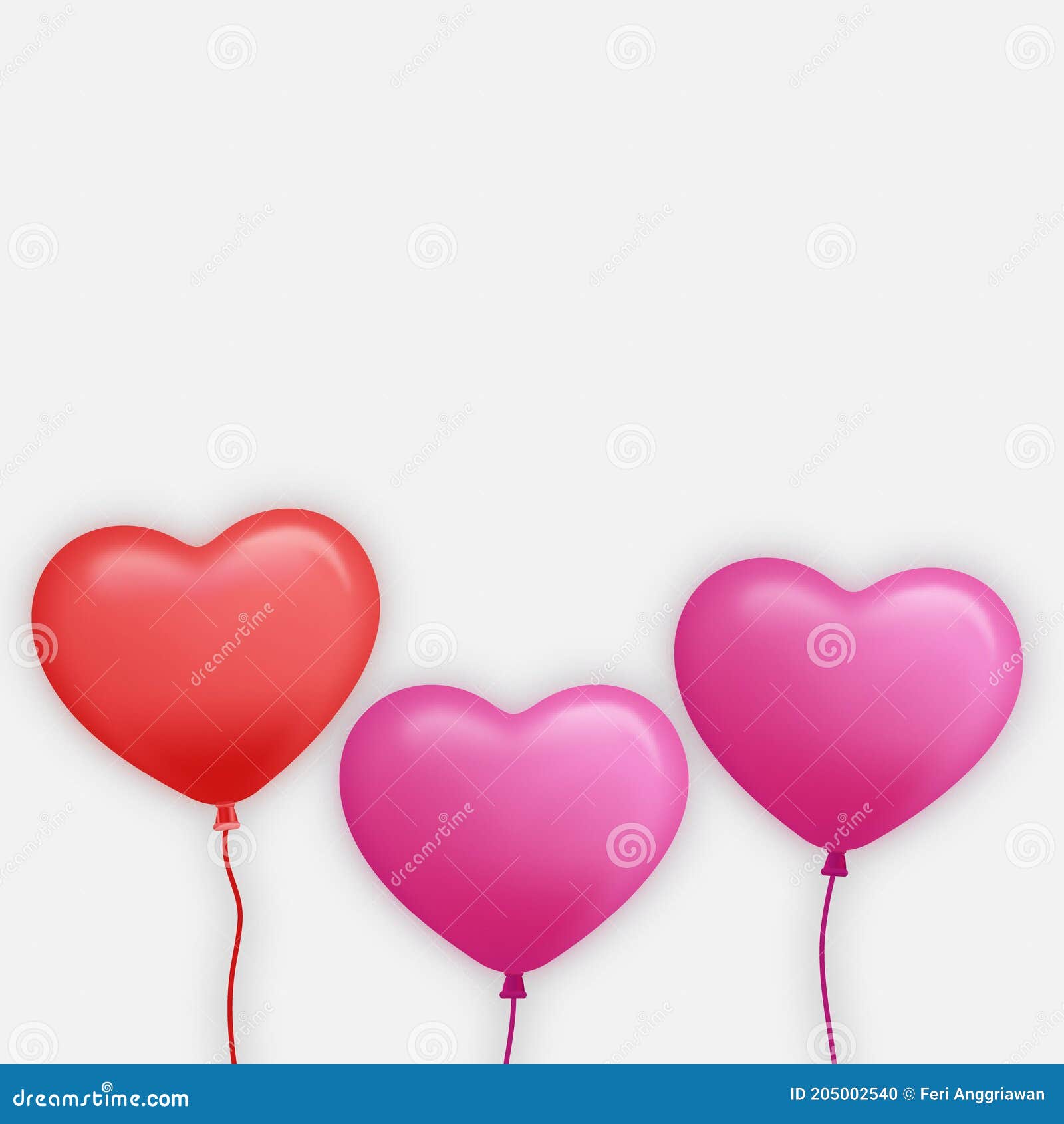Realistic Isolated Heart Balloon Vector Stock Illustration ...