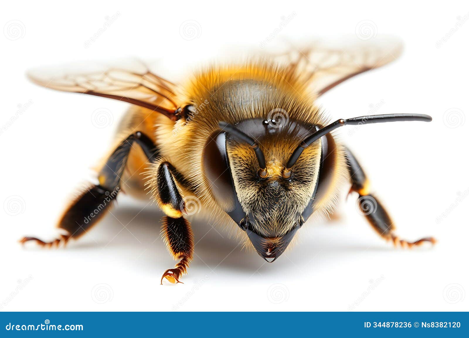 Realistic Isolated Honey Bee Art with Stunning Stock Illustration ...