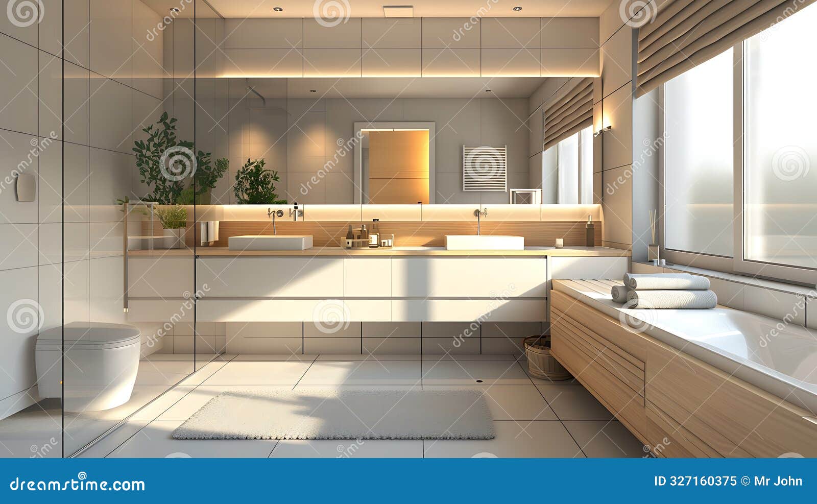 Realistic Isometric Bathroom with Recessed Lighting, Under-cabinet ...