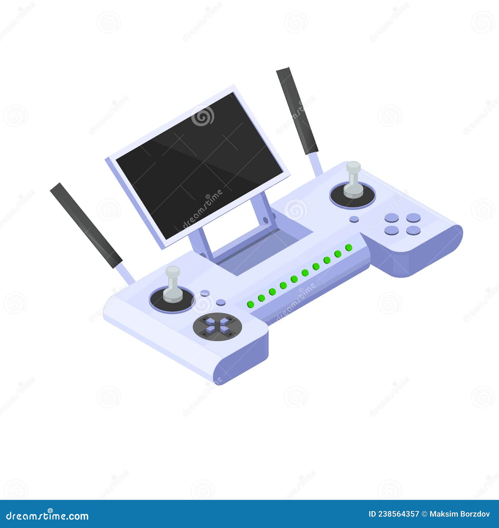 Realistic Isometric Illustration of Drone Remote Control To it. Stock ...