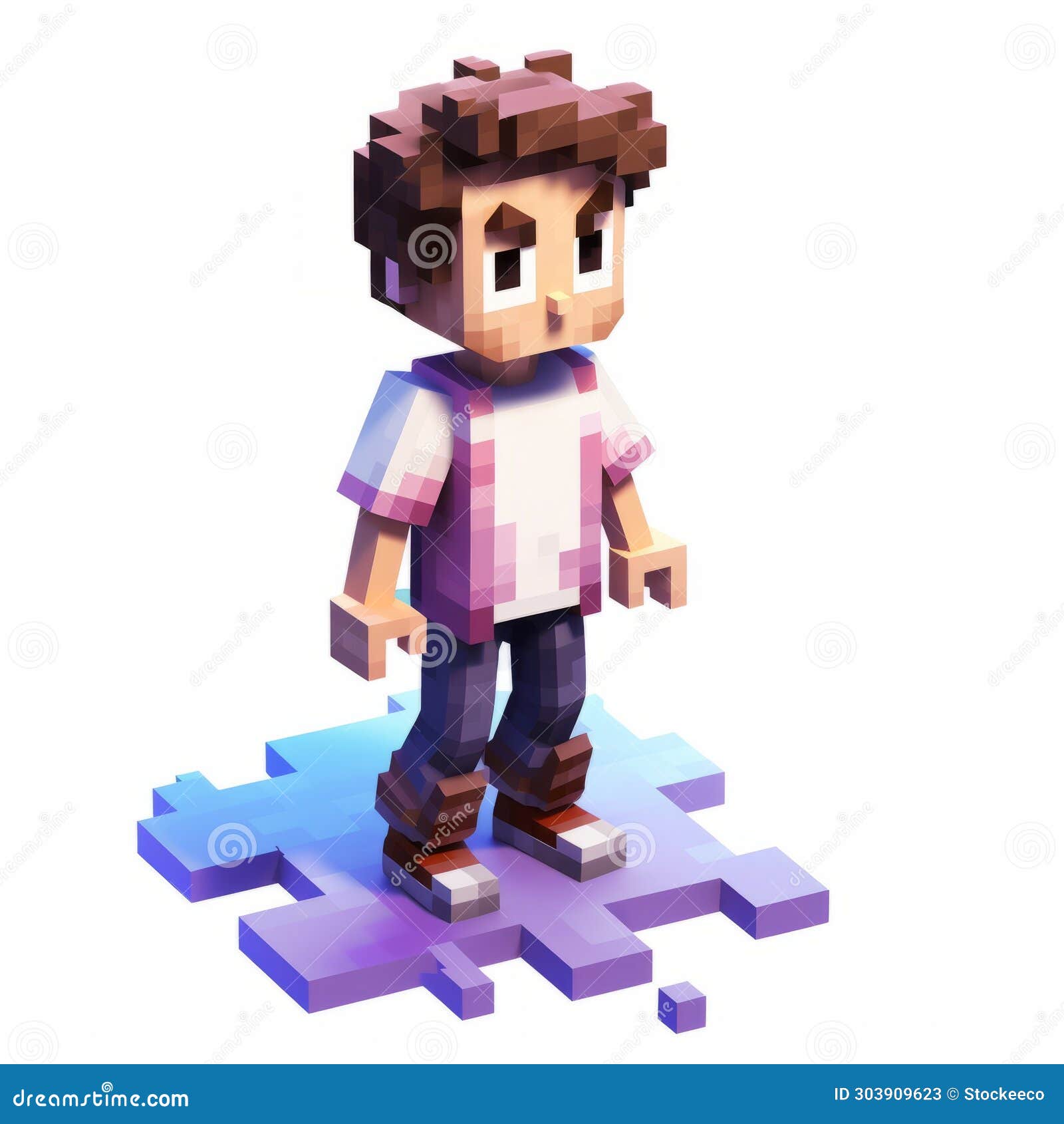 Realistic Isometric Minecraft Sprite of Liam in 8-bit Pixel Cartoon ...
