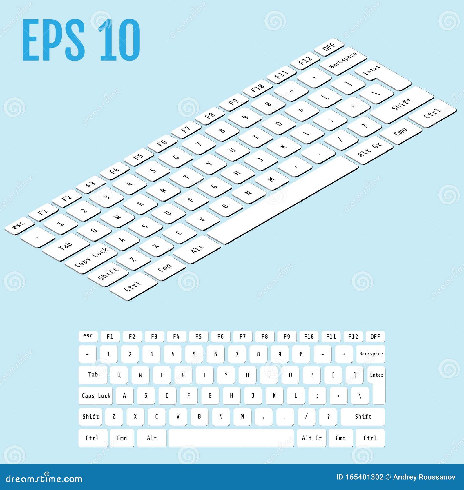 Realistic Isometry of Modern Keyboard. Vector Illustration Stock Vector ...