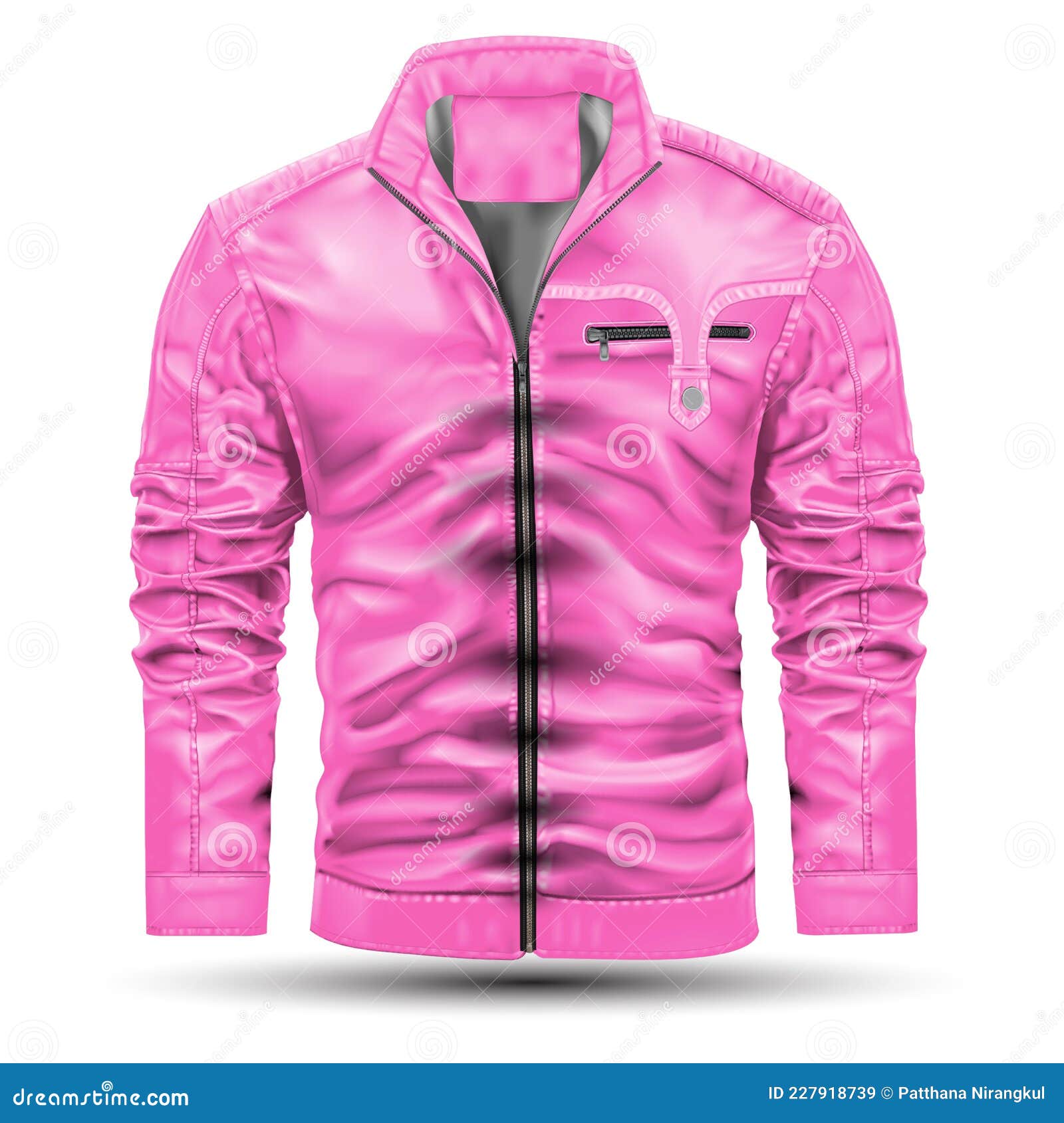 Realistic Jacket Leather Pink on White Background Vector Stock Vector ...