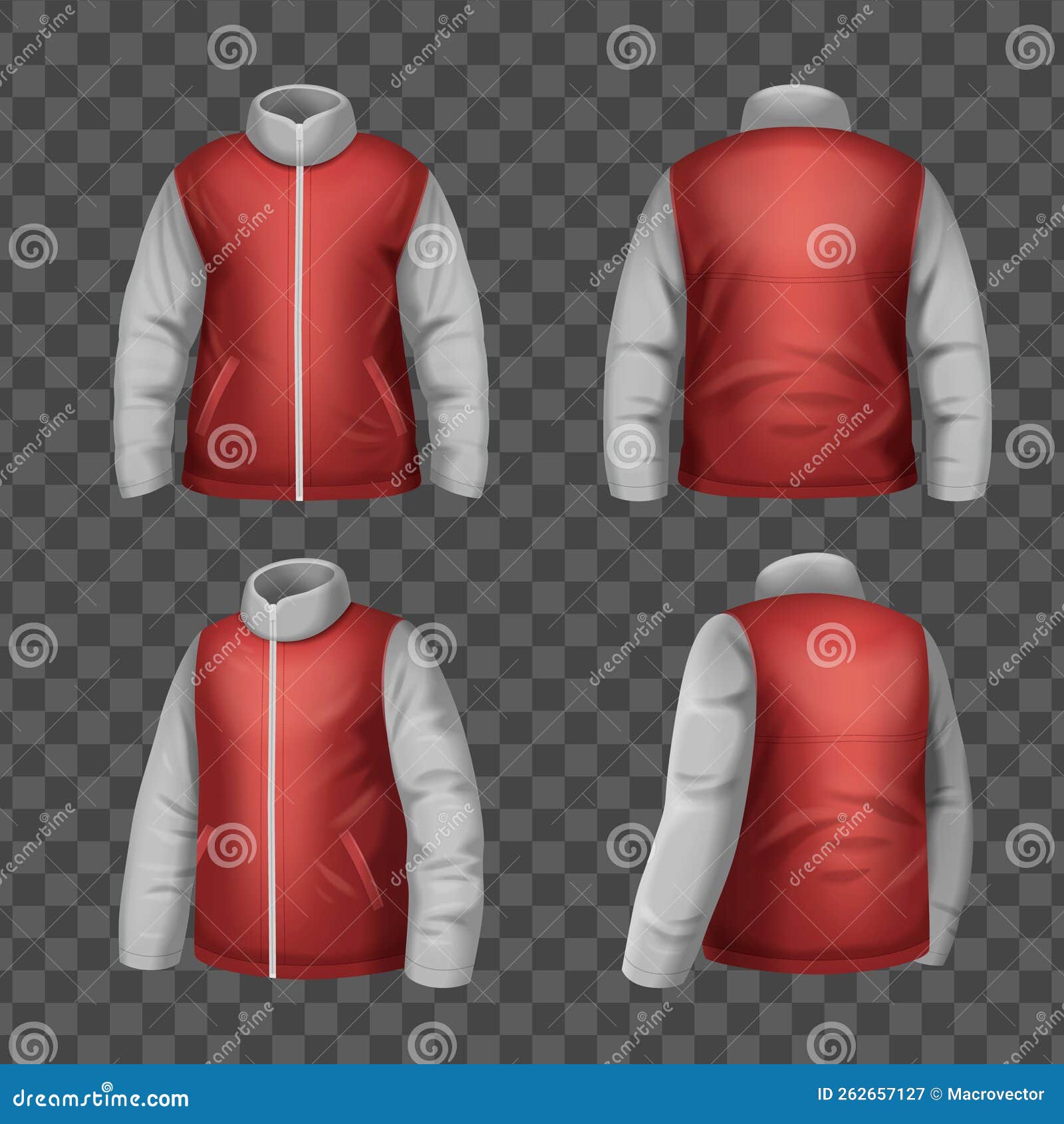 Realistic Jacket Set stock vector. Illustration of concept - 262657127