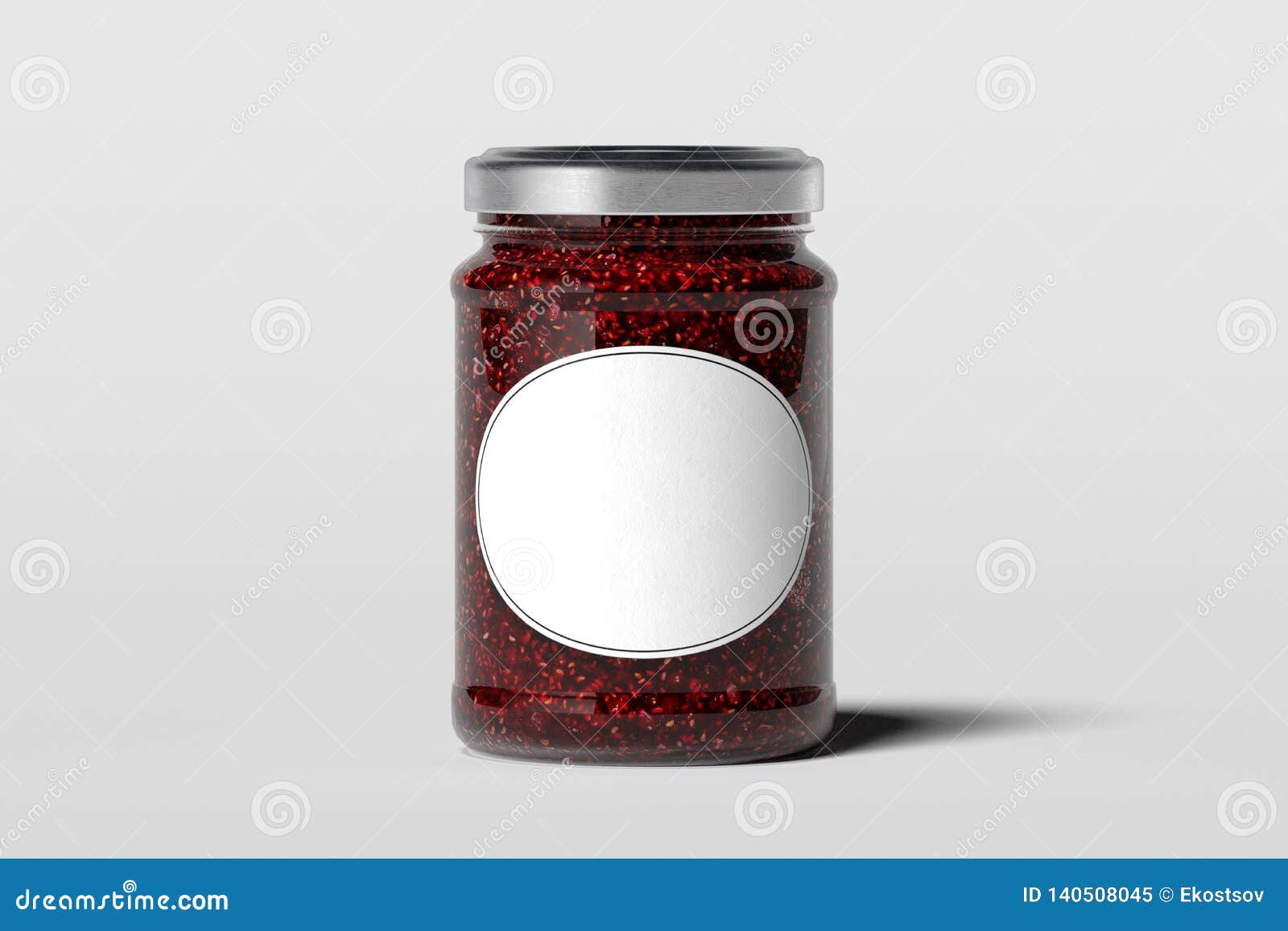 Jam Jar with Blank White Emblem Isolated on White Background, 3d ...