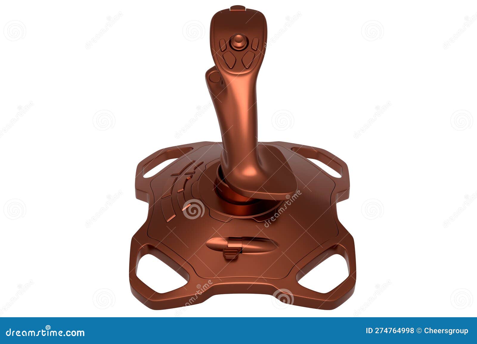 Realistic Joystick for Flight Simulator with Copper Chrome Texture on ...