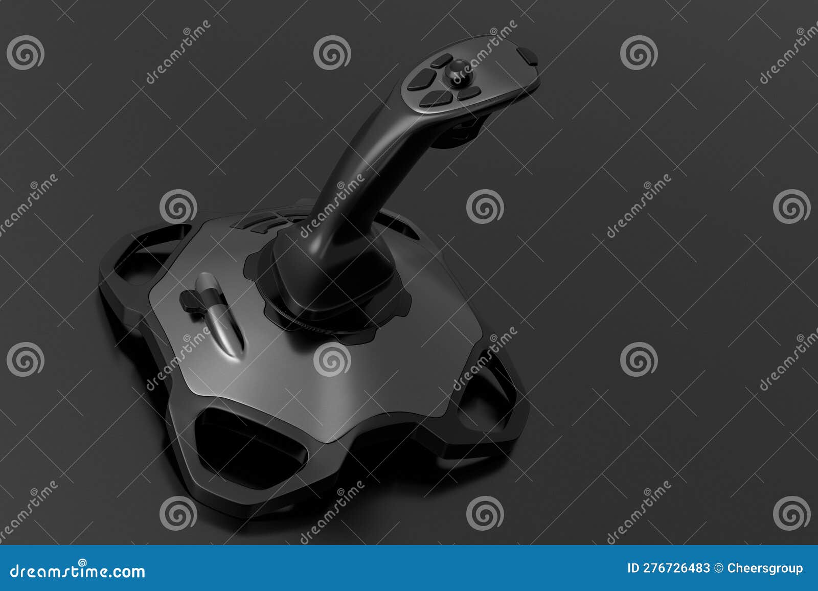 Realistic Joystick for Flight Simulator with Metallic Chrome Texture on ...