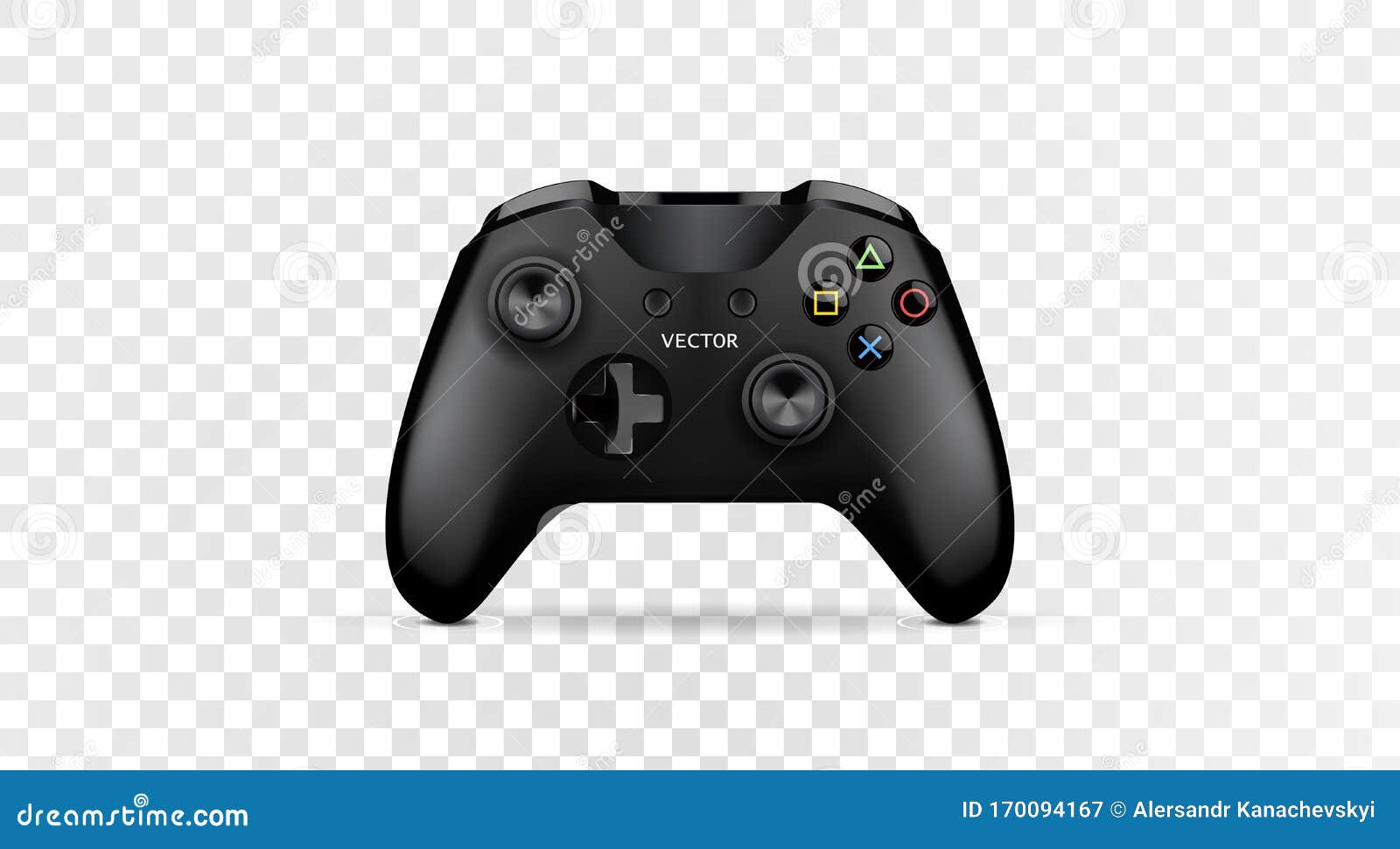 Realistic Joystick For Video Game Controller On Black Background ...