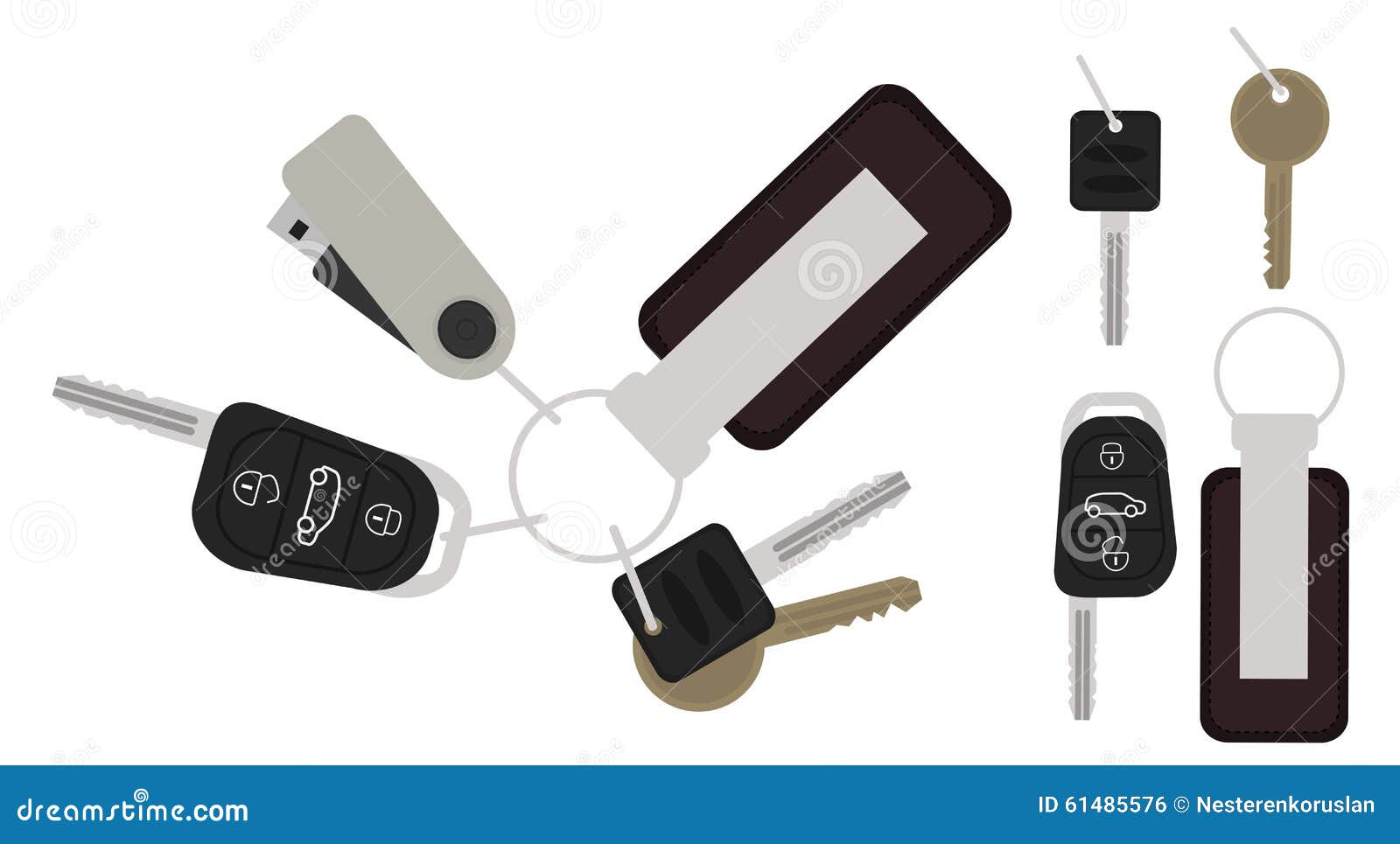 Set Realistic Keys Icons Color Stock Illustrations – 10 Set Realistic ...