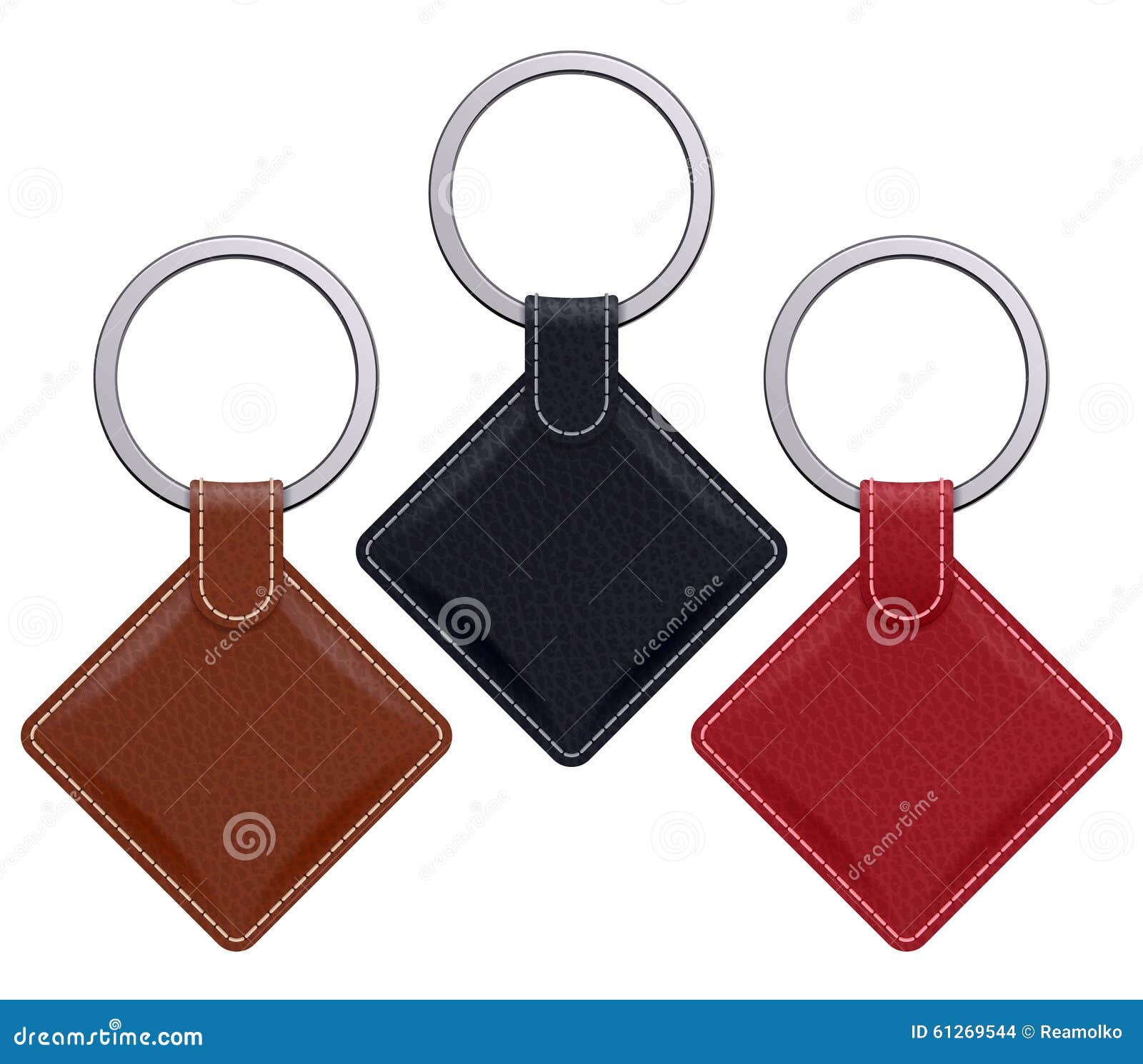 Realistic Keychain Pendant Template Stock Vector - Illustration of ...