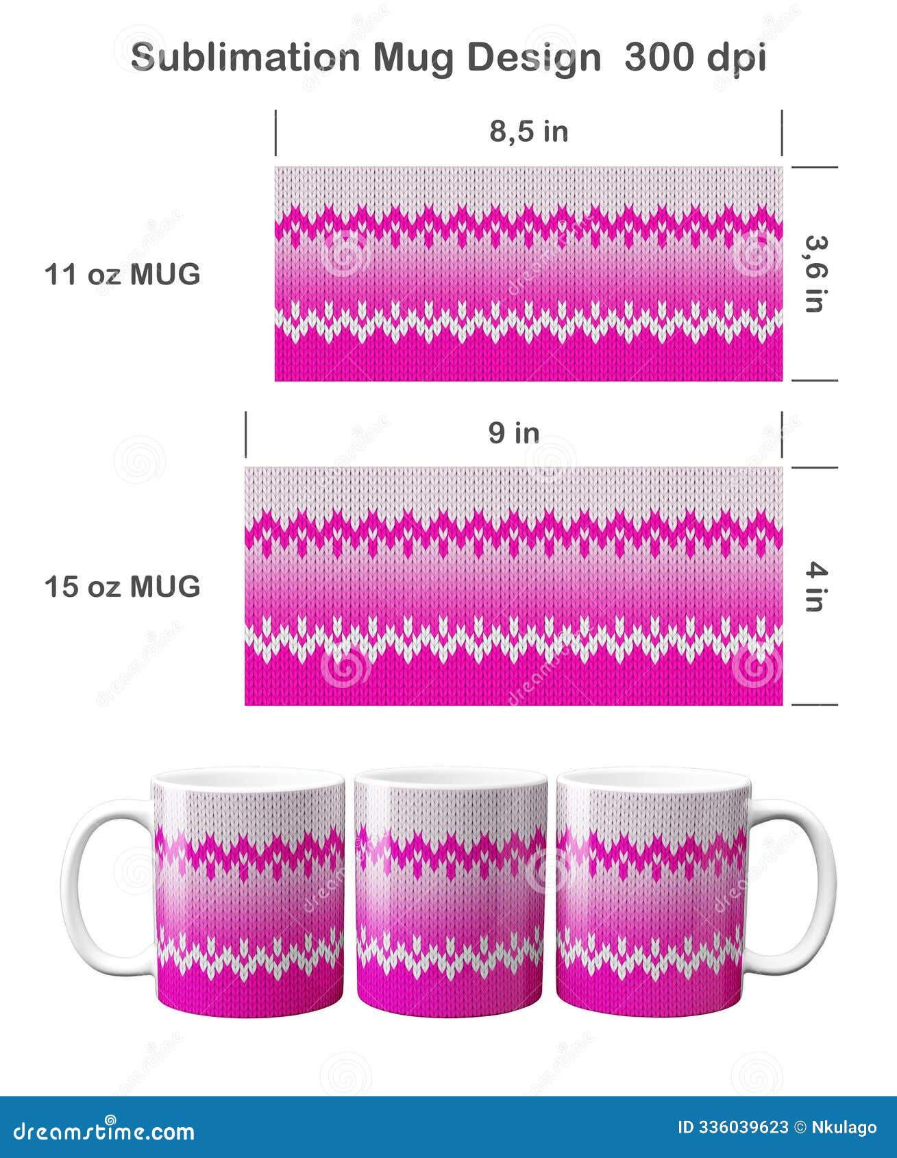 Realistic Knitted Ombre Pattern. Seamless Sublimation Template For 20 ...