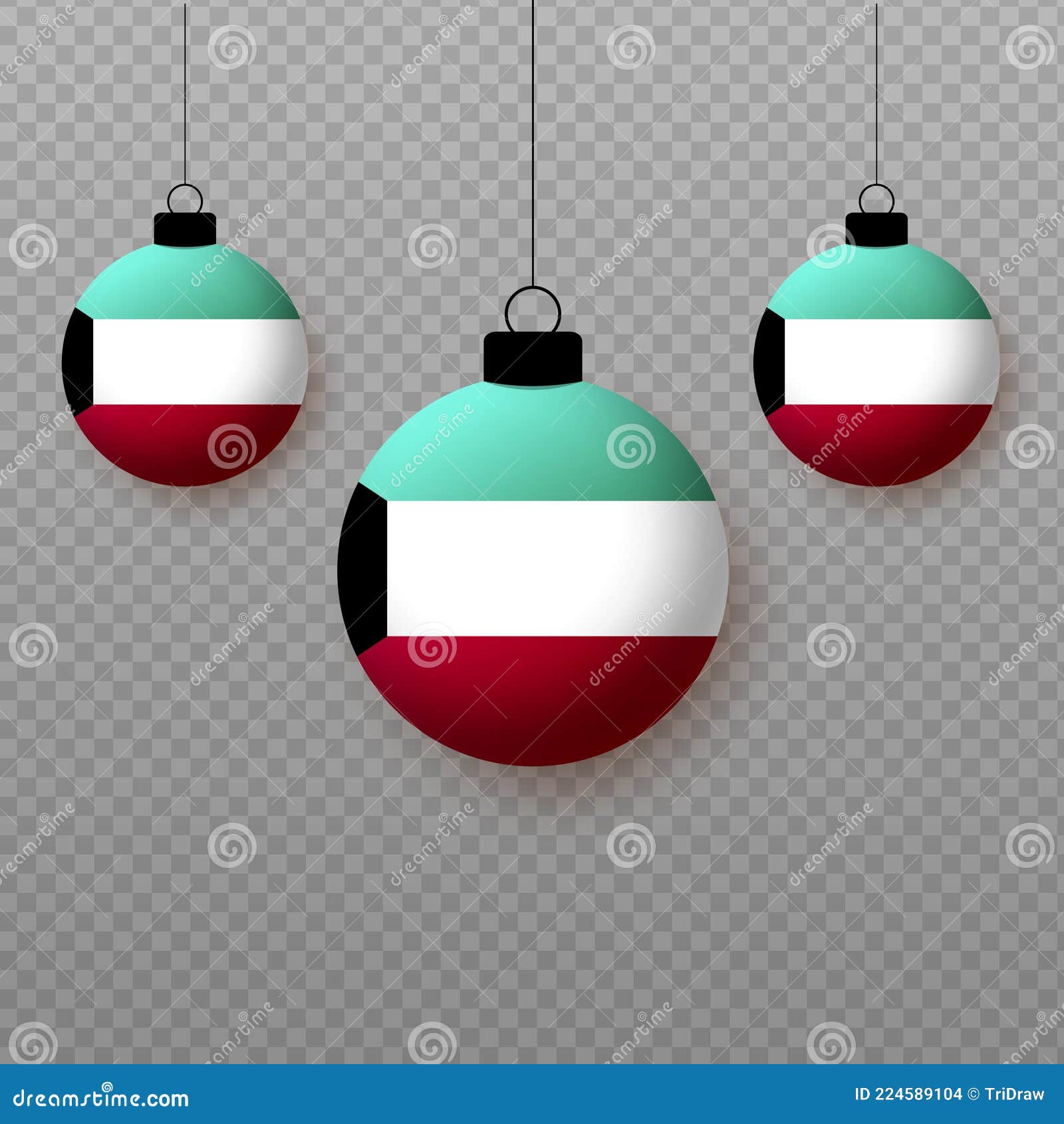 Realistic Kuwait Flag with Flying Light Balloons Stock Vector ...