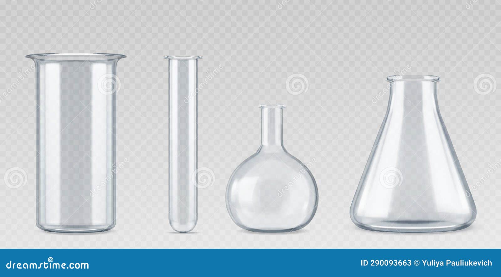 Realistic Lab Glassware Set Stock Illustration - Illustration of tool ...