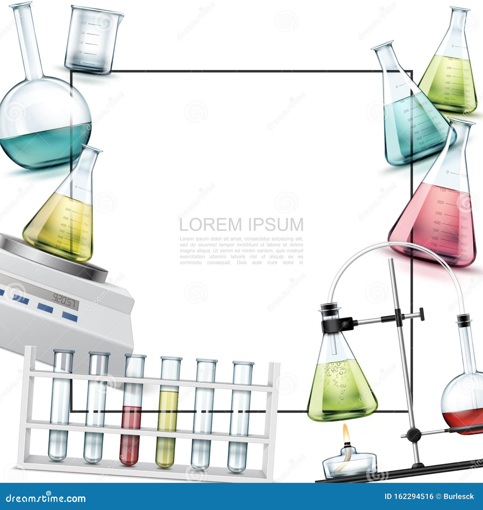 Realistic Laboratory Elements Template Stock Vector - Illustration of ...