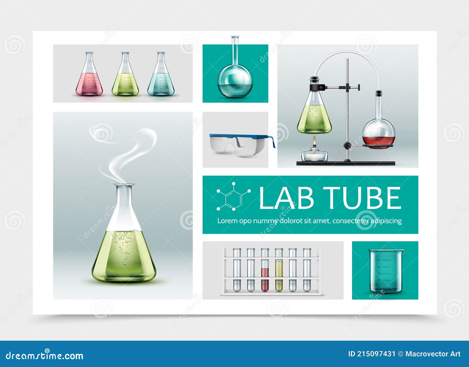 Realistic Laboratory Equipment Composition Stock Vector - Illustration ...