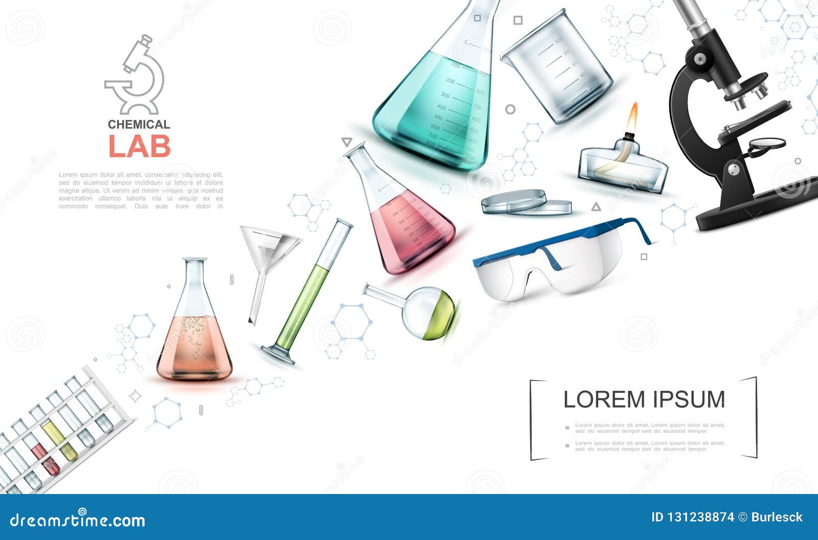 Realistic Laboratory Research Elements Template Stock Vector ...