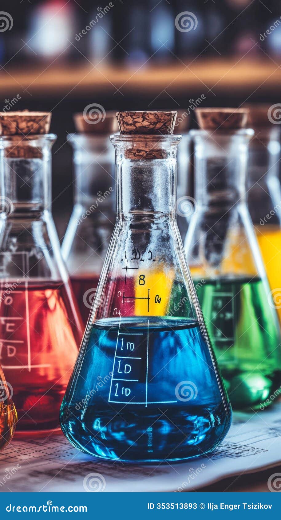 Realistic Laboratory Scene with a Whiteboard of Scientific Formulas and ...