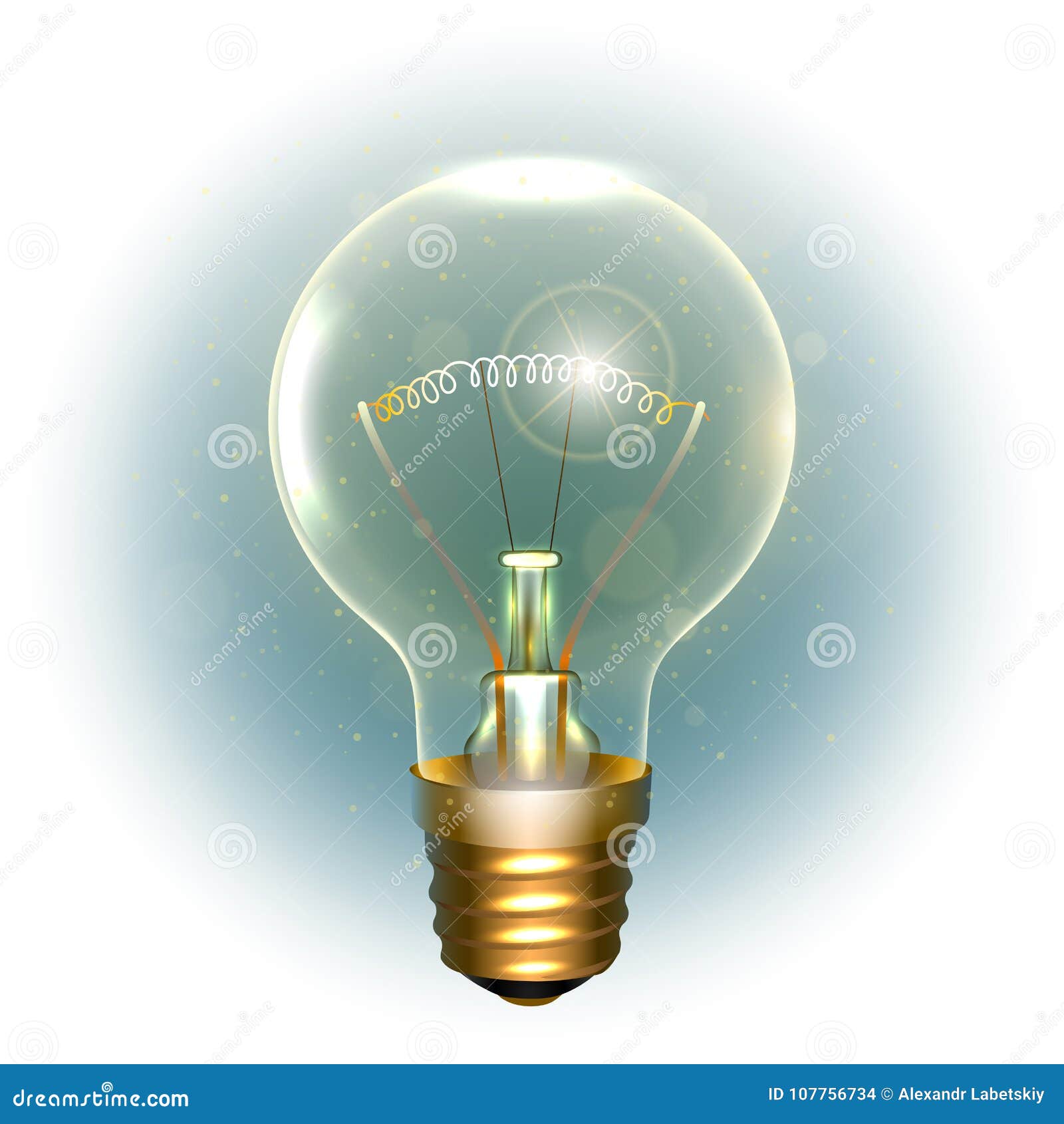 Realistic Lamp With The Symbol Vector Illustration | CartoonDealer.com ...