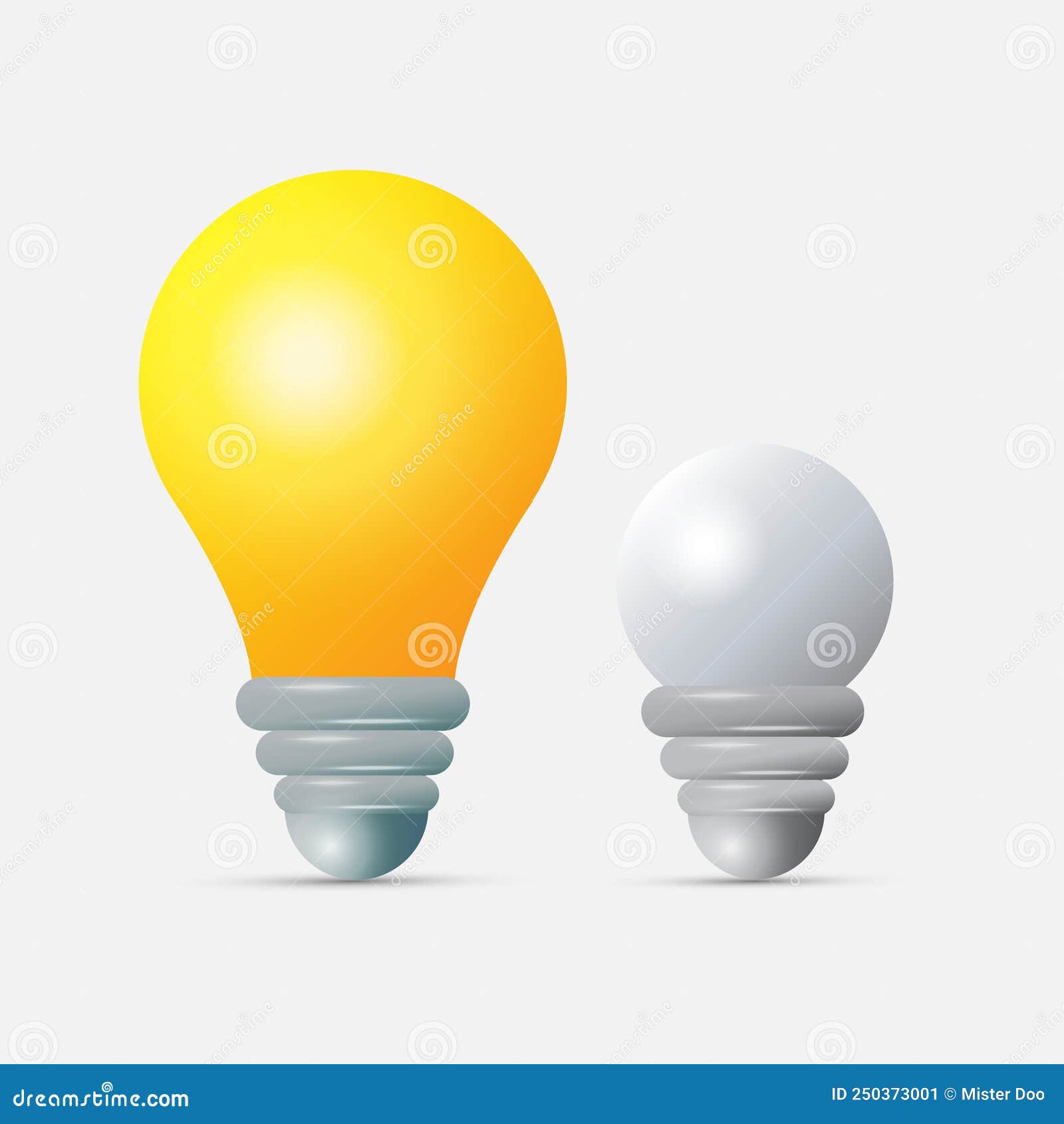 Realistic Lamp Light Bulb Cartoon Design Vector. Collection of Lamp ...