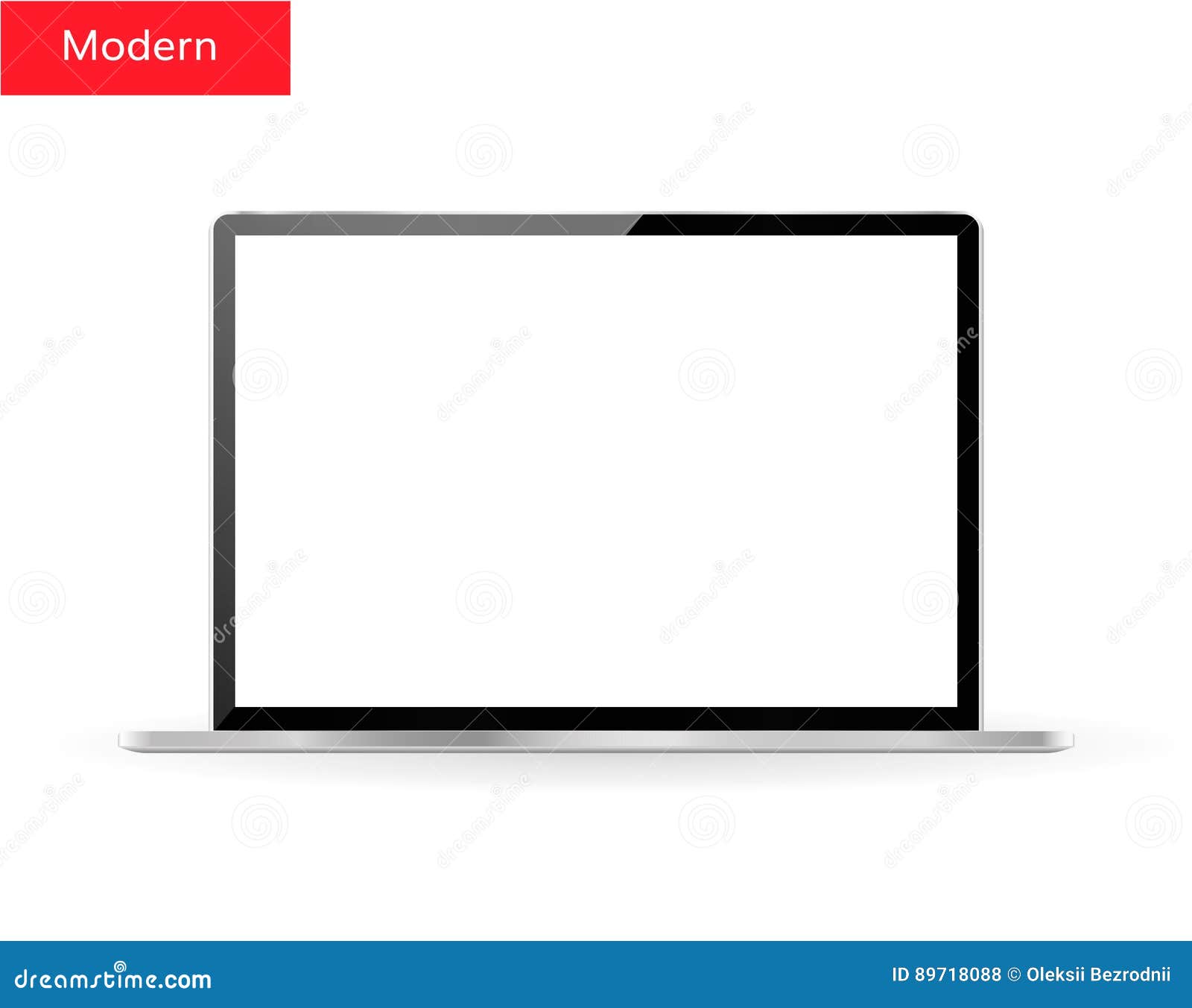 Realistic Laptop with Blank Screen Stock Vector - Illustration of ...