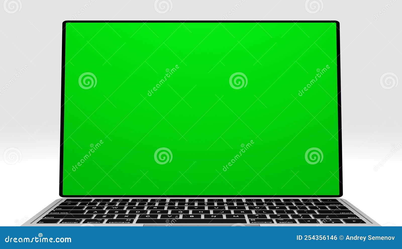 Realistic Laptop with Empty Screen on Transparent Background. 3D Render ...
