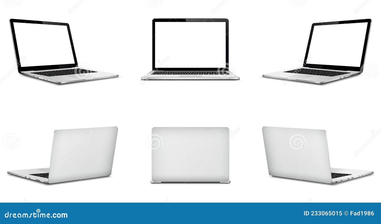 Laptop Front View. Laptop With Shadow Isolated On White Background ...