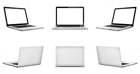 Realistic Laptop Front and Back Stock Vector - Illustration of ...