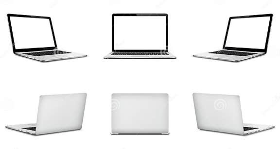 Realistic Laptop Front and Back Stock Vector - Illustration of ...