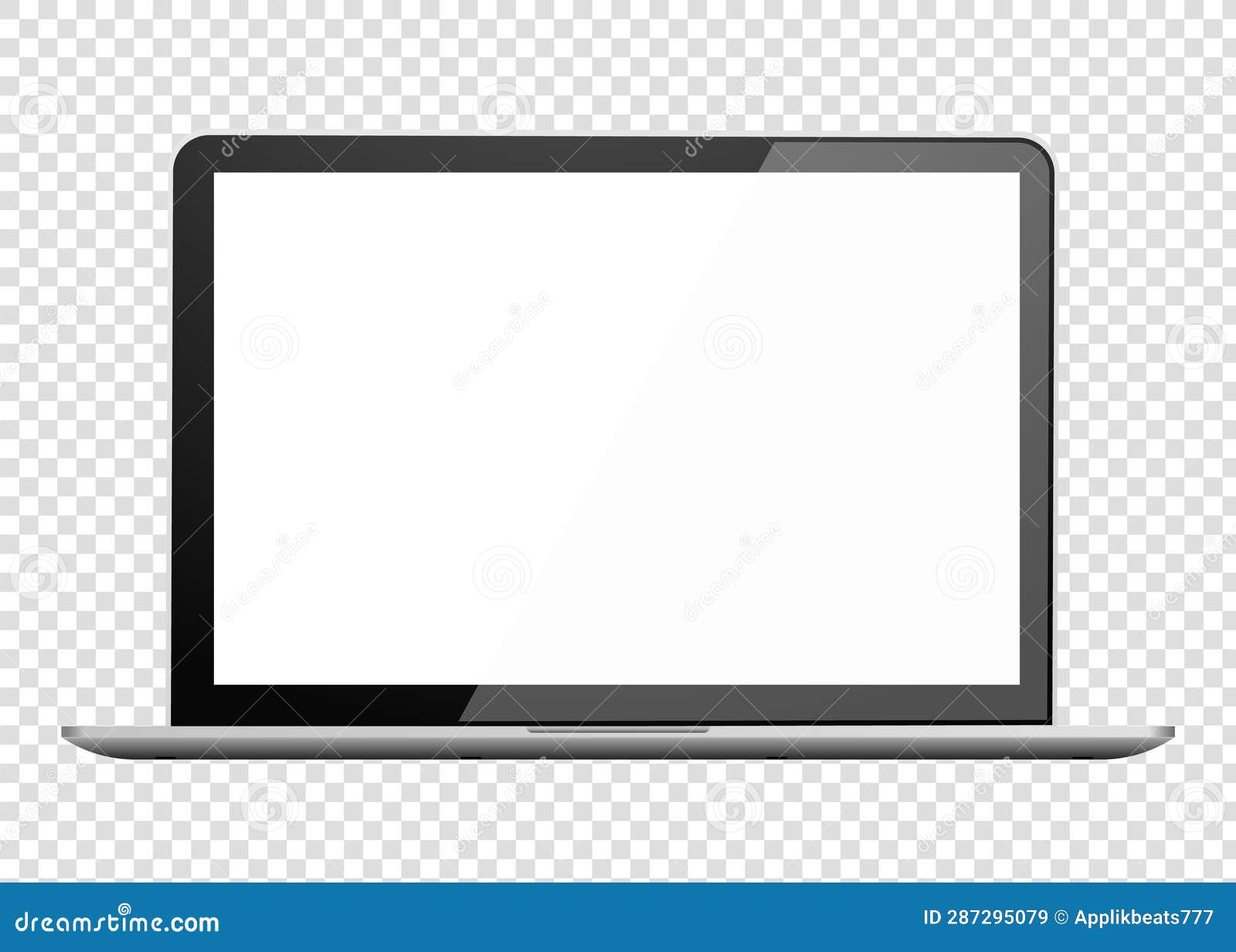 Realistic Laptop Front View. Notebook Empty Screen Stock Vector ...