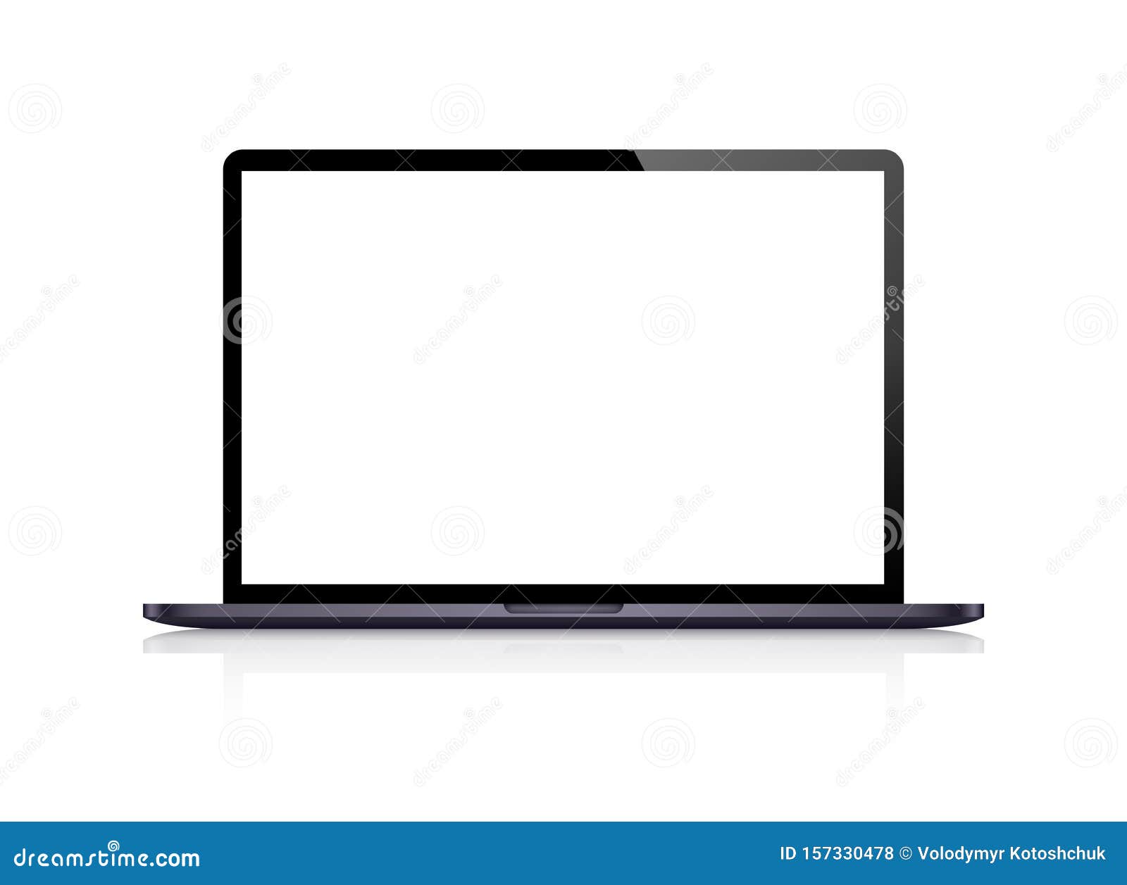 Realistic Laptop Front View. Notebook - Stock Vector Stock Illustration ... Realistic Laptop Front View. Notebook - Stock Vector Stock Illustration ...