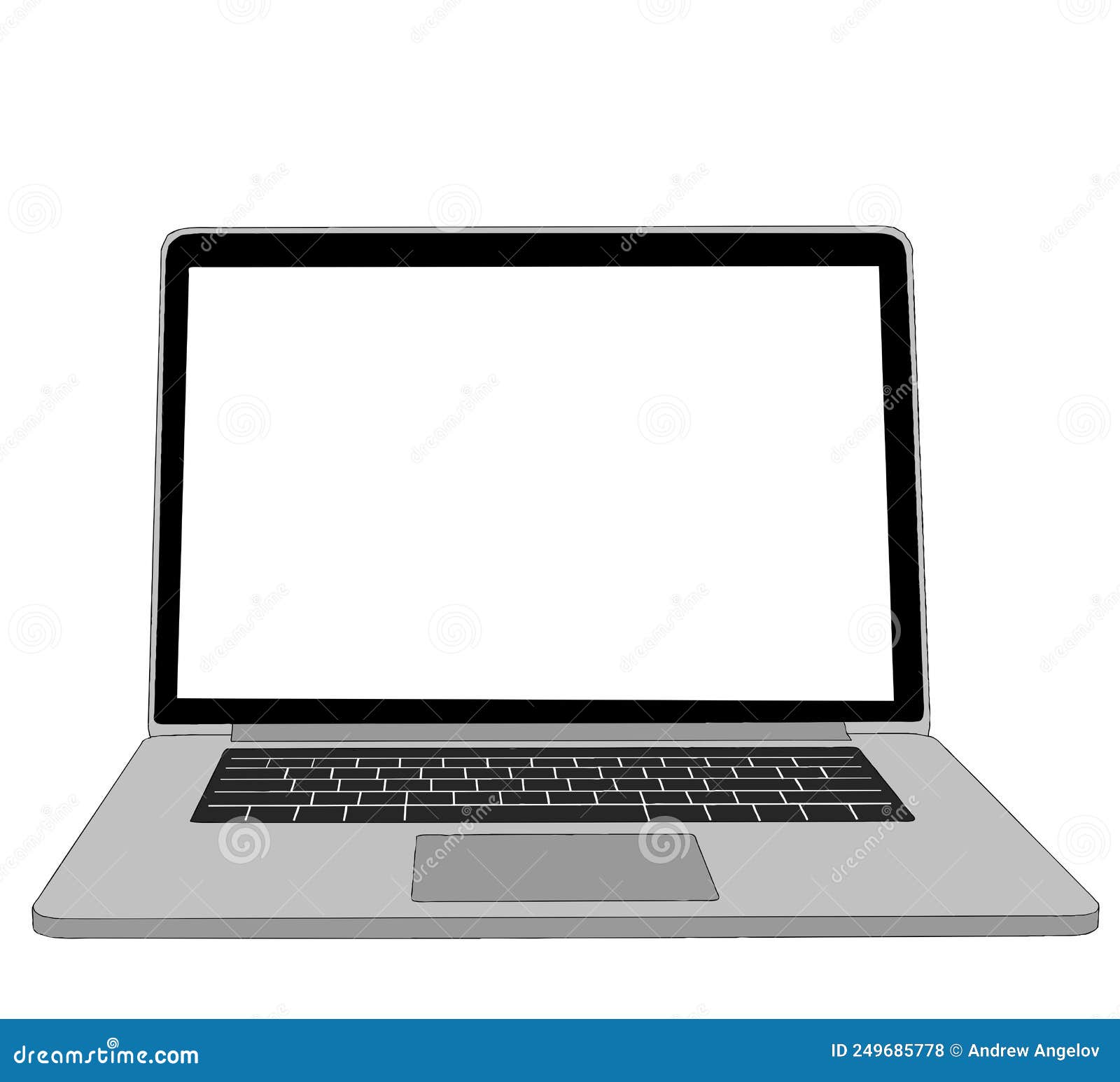 Realistic Laptop Incline 90 Degree Isolated on White Background ...