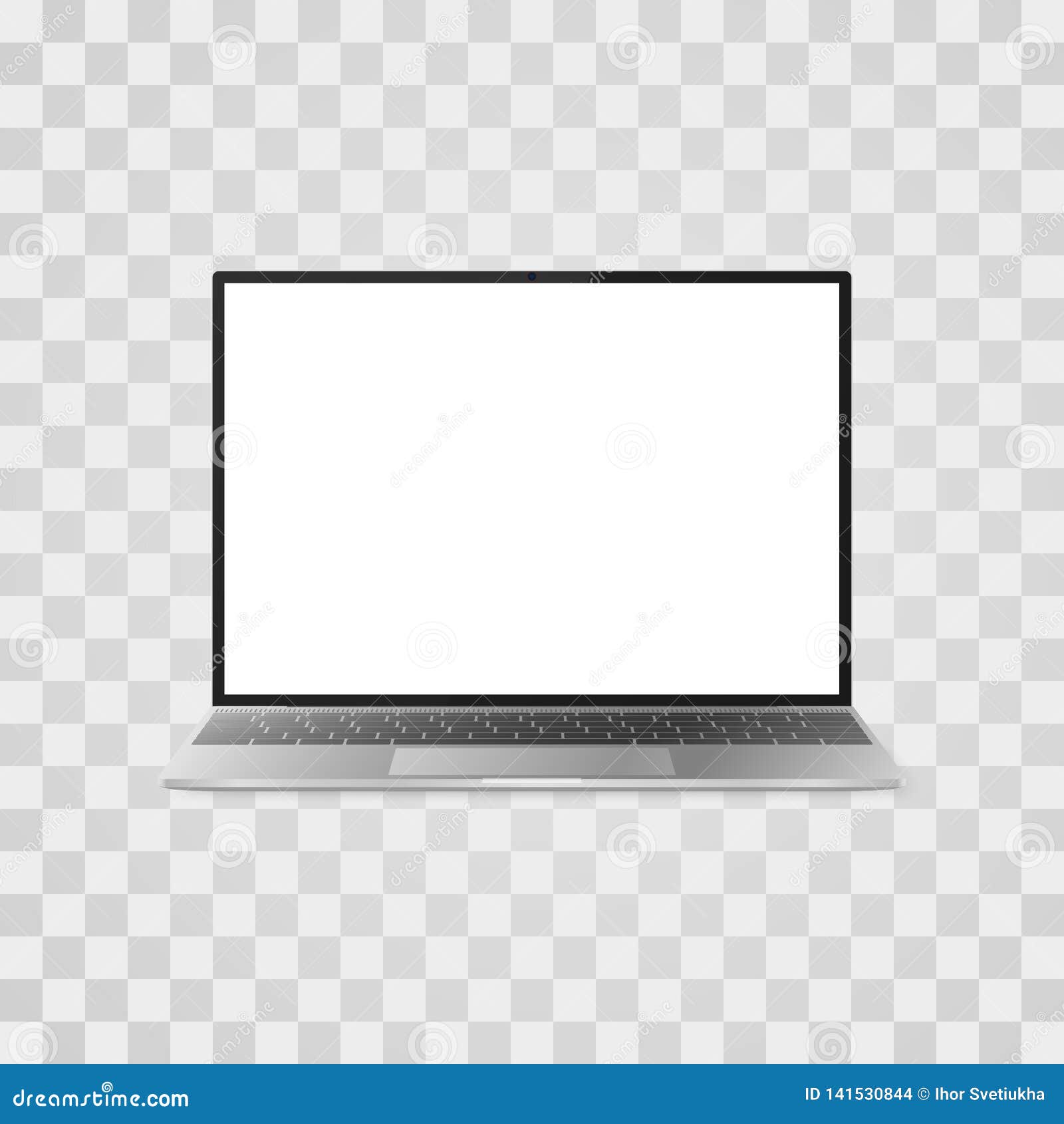 Laptop Mock Up. 3D Laptop With Bkue Screen For You Design Or Banner ...