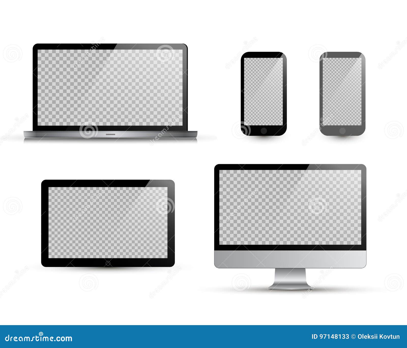 Computer Mock Transparent Background Stock Illustrations – 1,366 ...