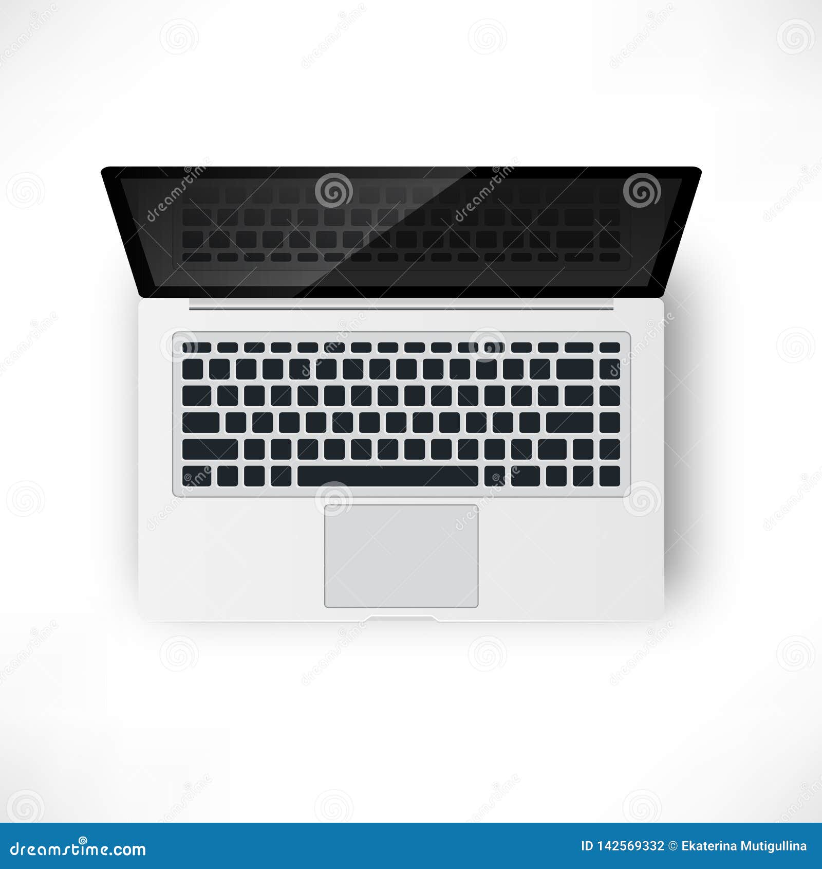 Laptop top view stock vector. Illustration of objects - 142569332