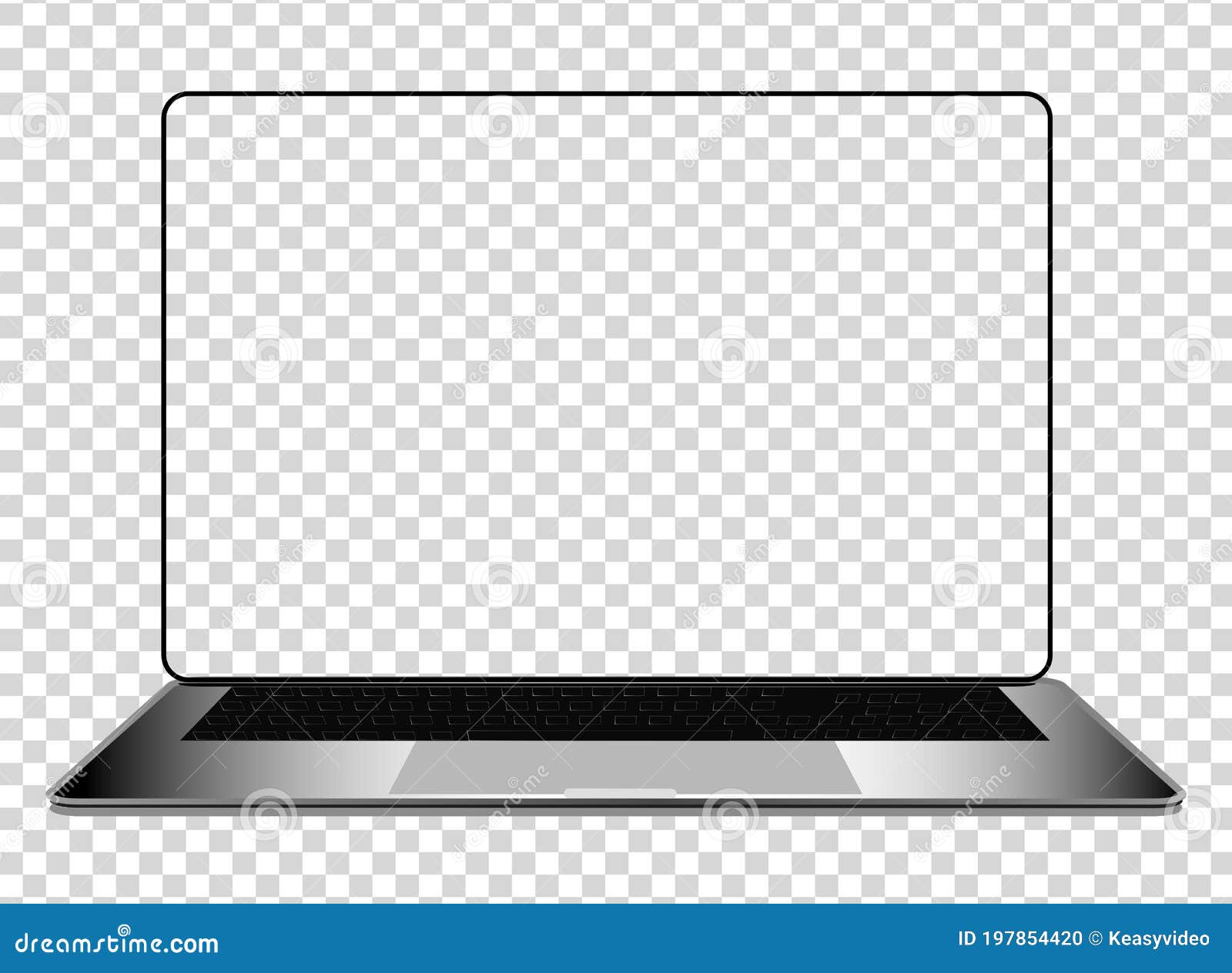 Realistic Laptop with Transparent and Blank Screen for You Design ...