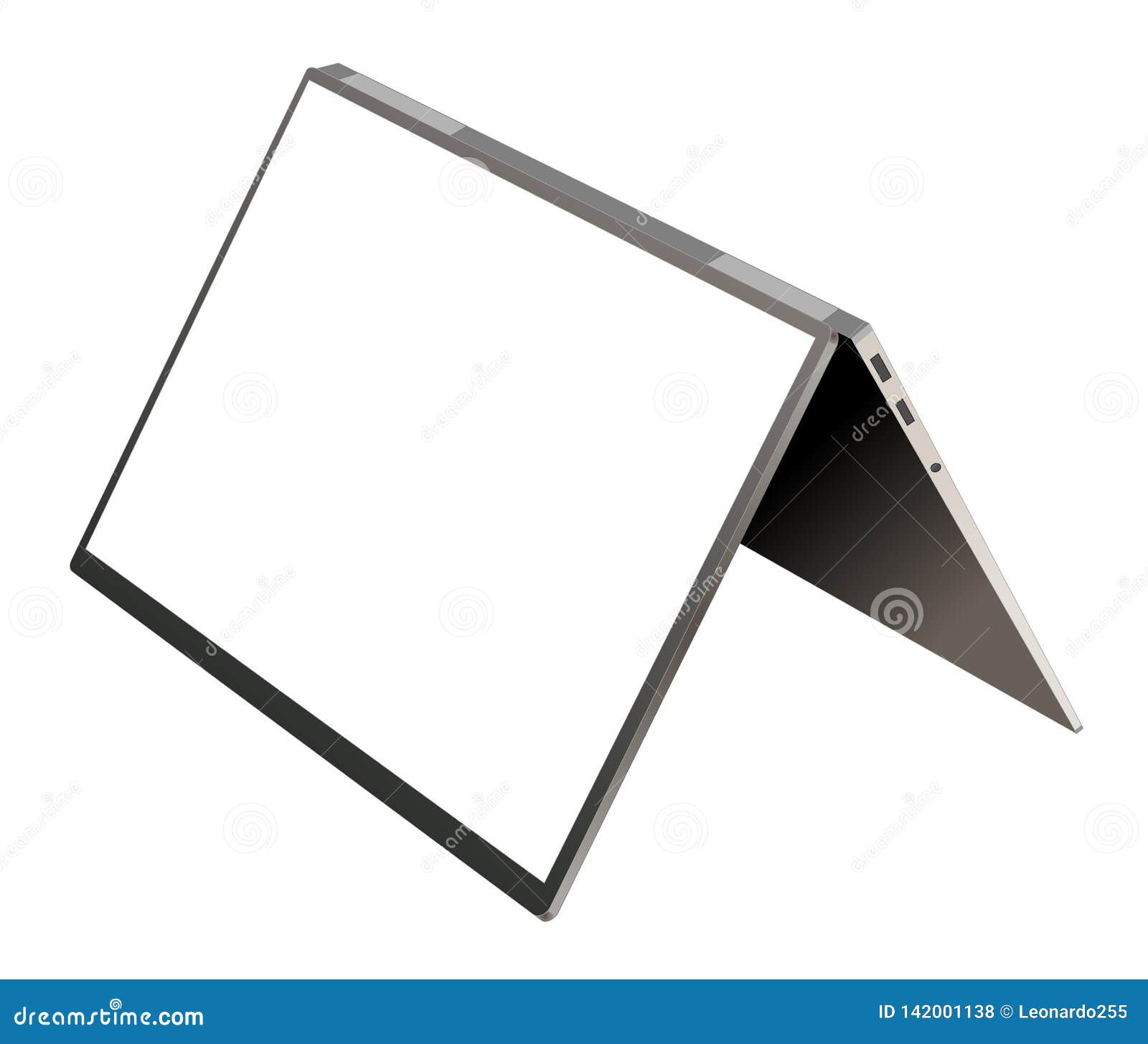 Realistic Laptop with White Screen Vector Stock Vector - Illustration ...