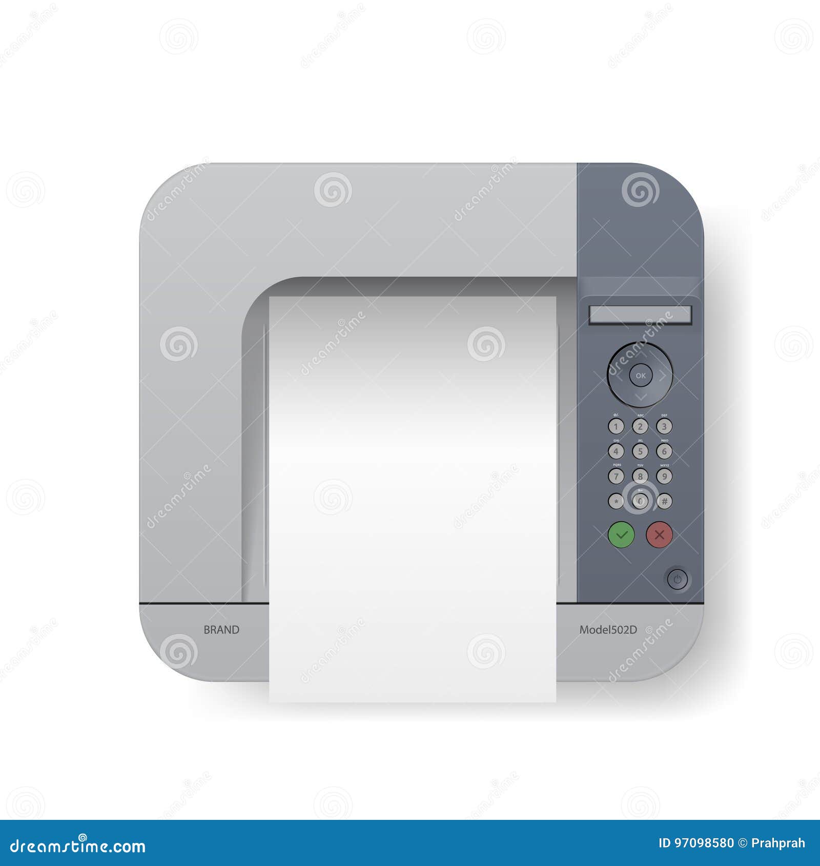 Realistic Laser Printer Top View Stock Illustration - Illustration of ...