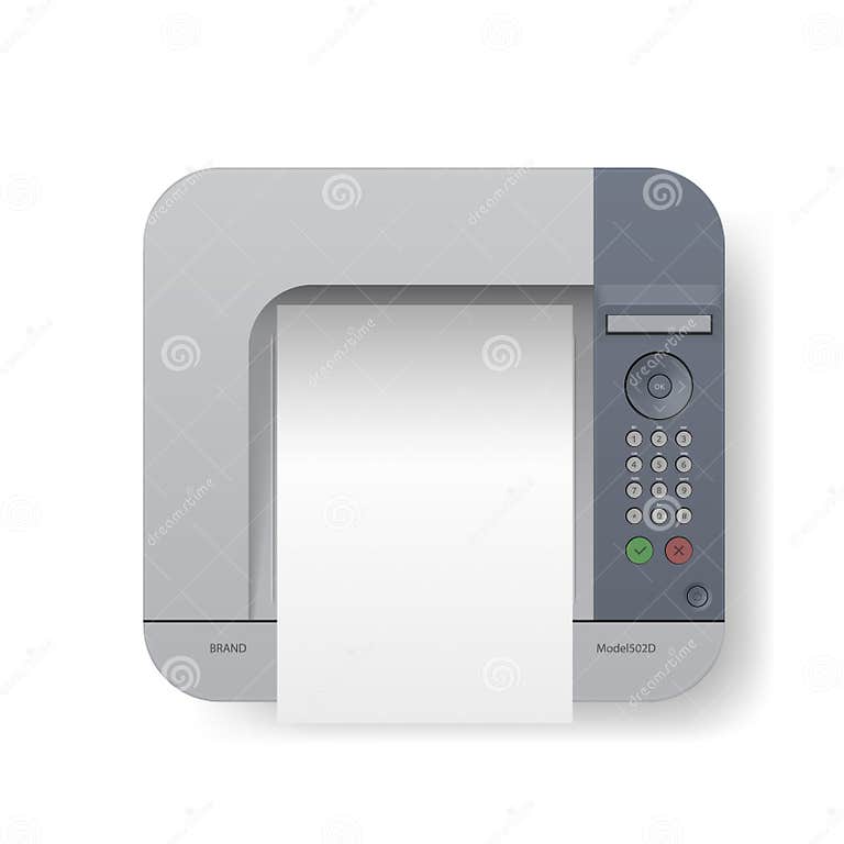 Realistic Laser Printer Top View Stock Illustration - Illustration of ...