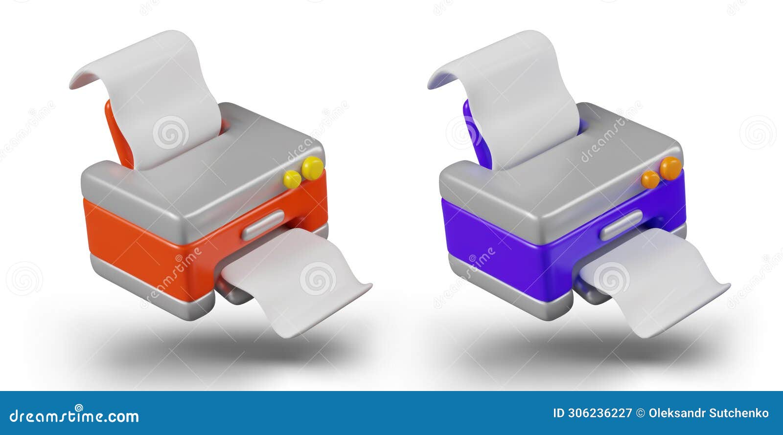 Realistic Laser Printer, Top View. Modern Office and Home Appliances ...