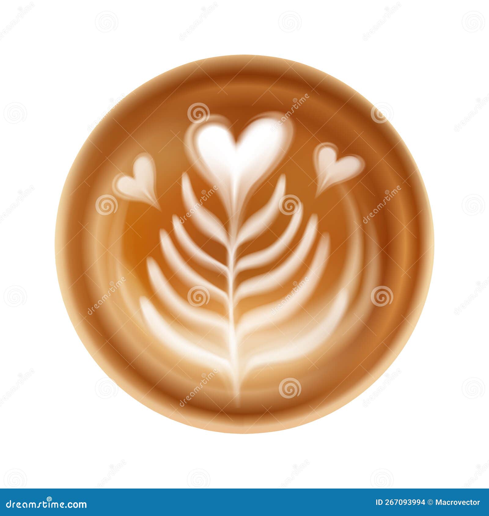 Realistic Latte Art stock illustration. Illustration of barista - 267093994