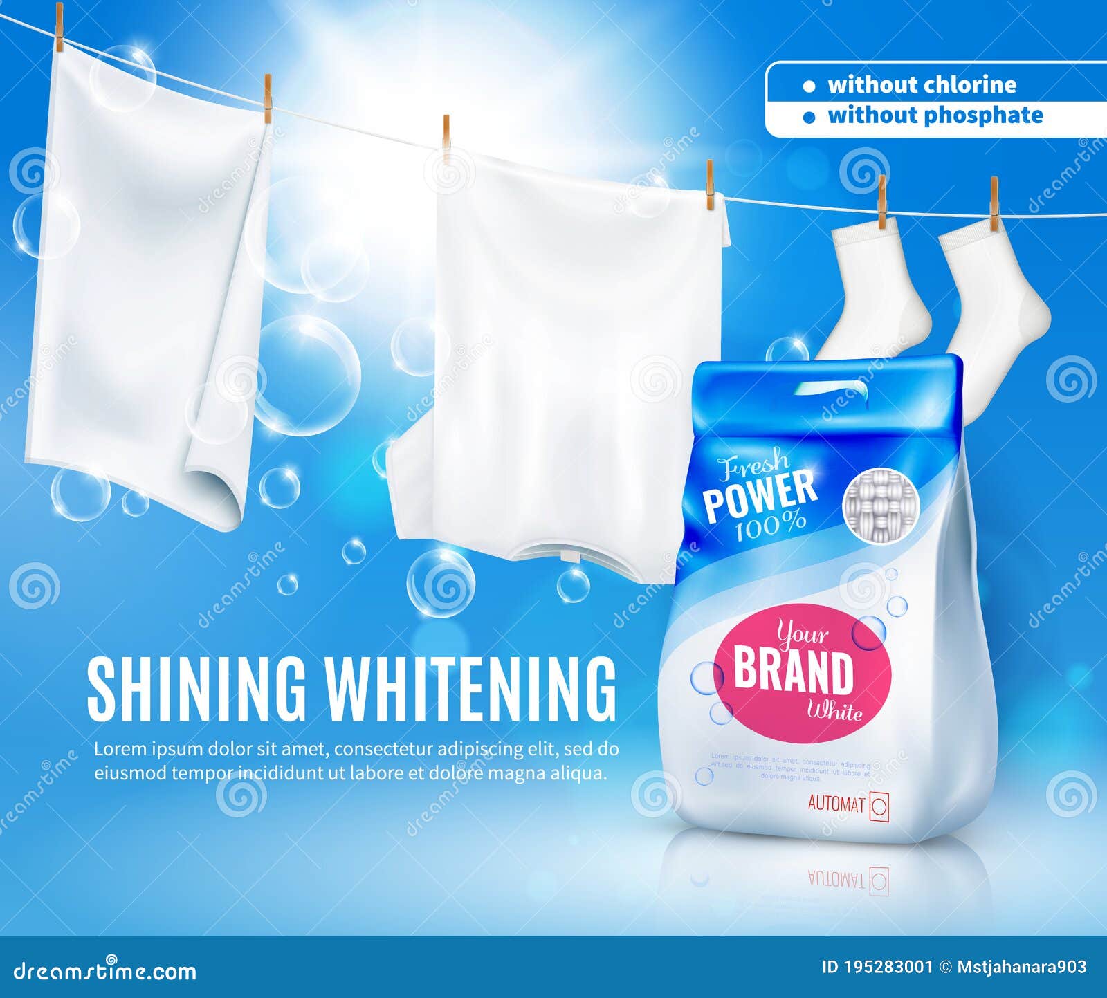Realistic Laundry Detergent Fabric Softener. Tube Container Ad Poster ...