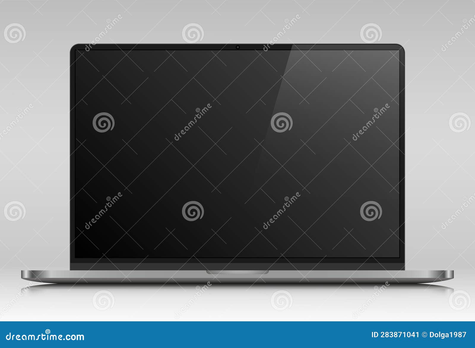 Realistic Layout of a Modern Laptop in a Silver Metal Case. a Laptop ...