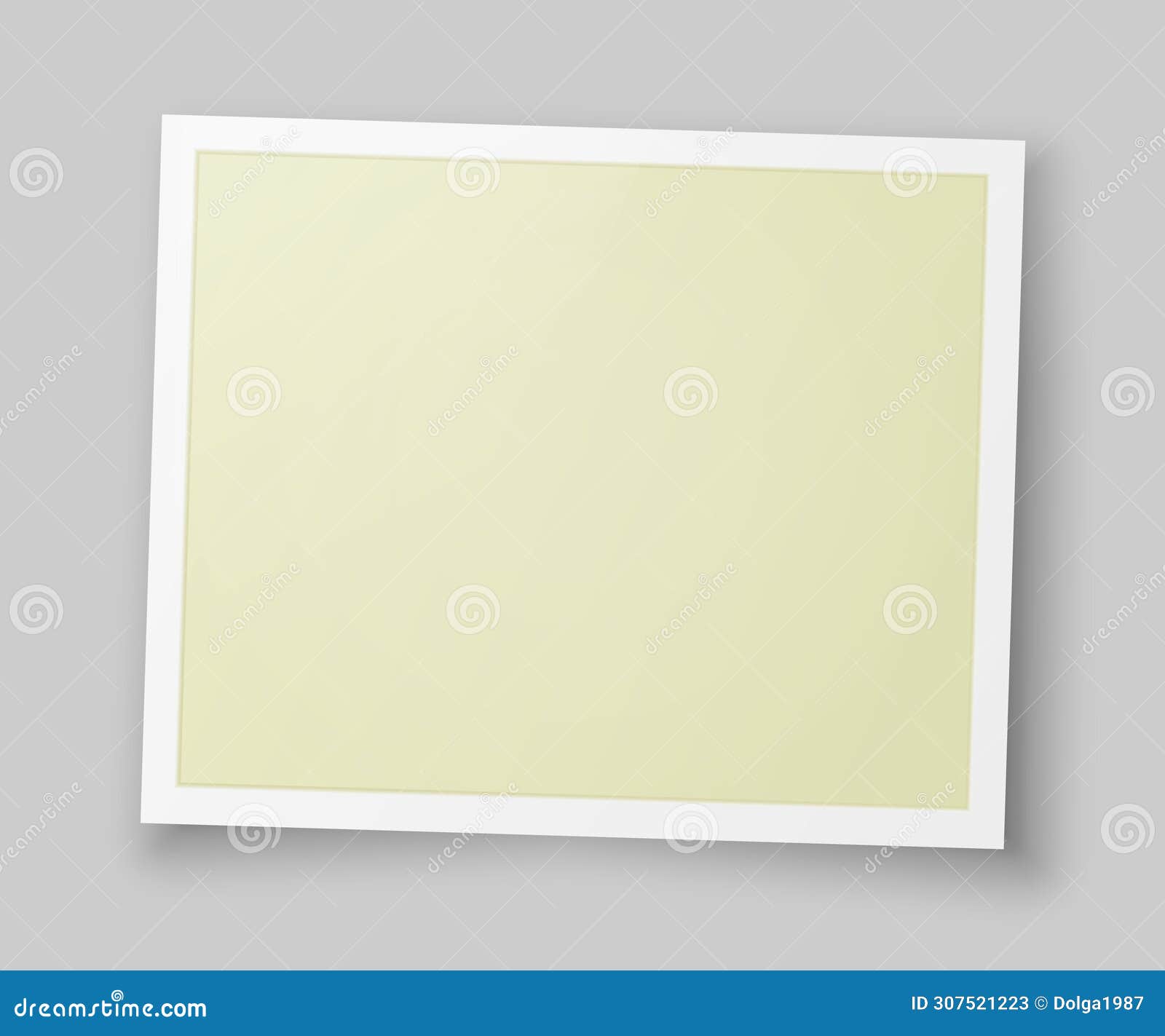 Realistic Layout of a Polaroid Photo Frame with a Yellow Insert on a ...