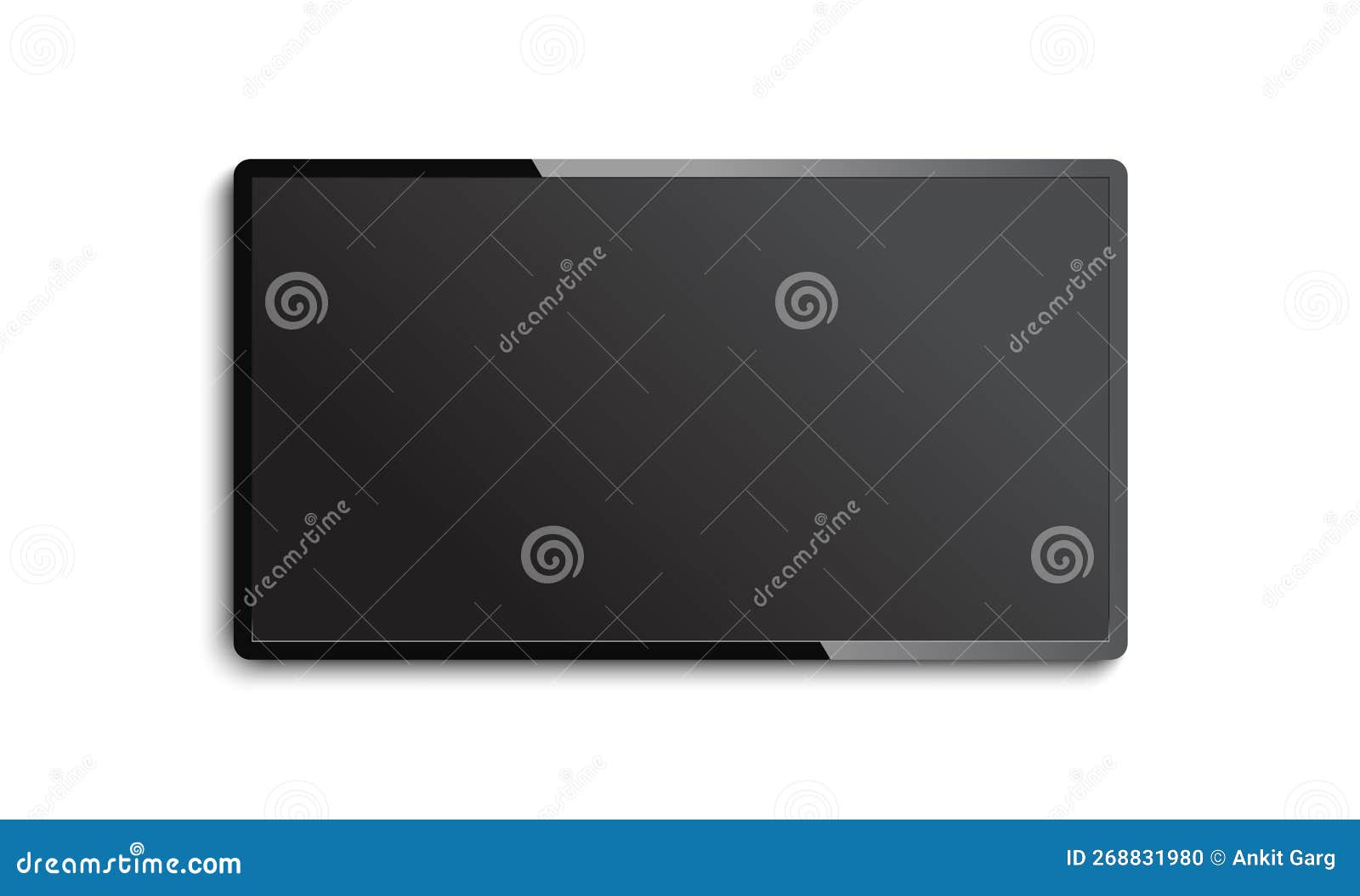 Realistic LCD LED TV Glossy Frame Black Screen Illustration Stock ...