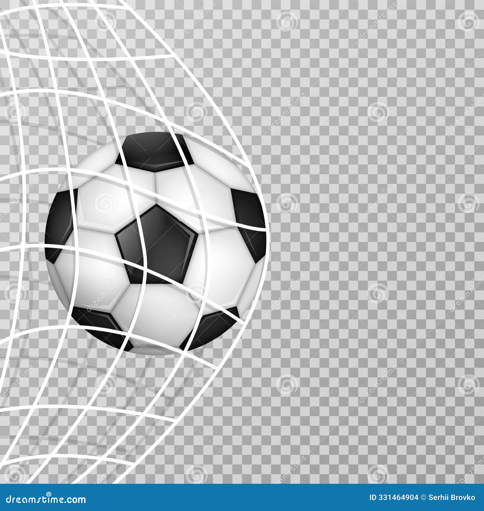 Realistic Leather Soccer Ball in the Net. Vector Illustration Stock ...