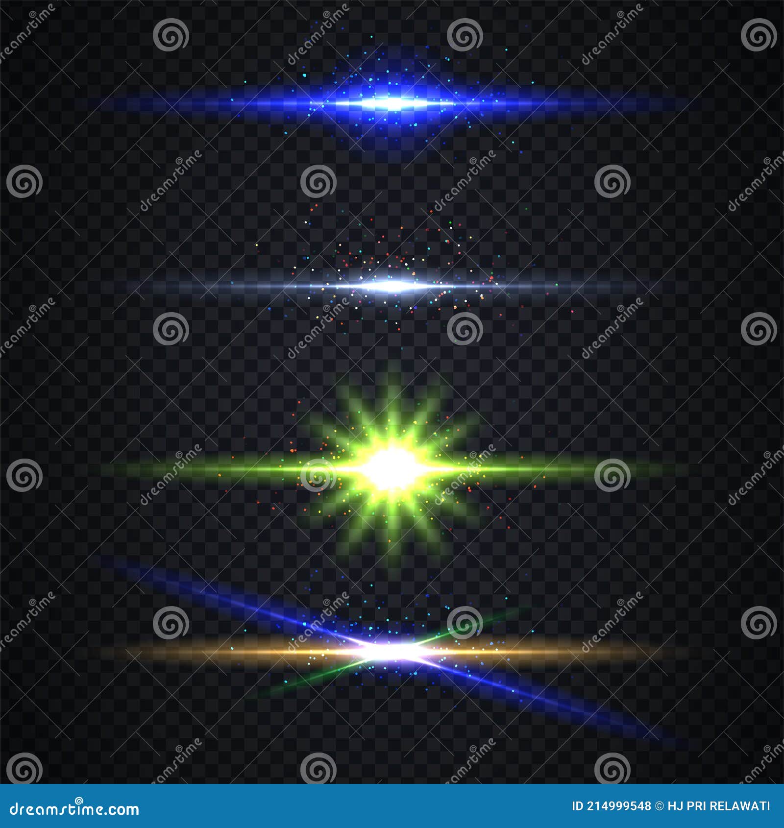 Realistic Lens Flare Elements Collection Stock Vector - Illustration of ...
